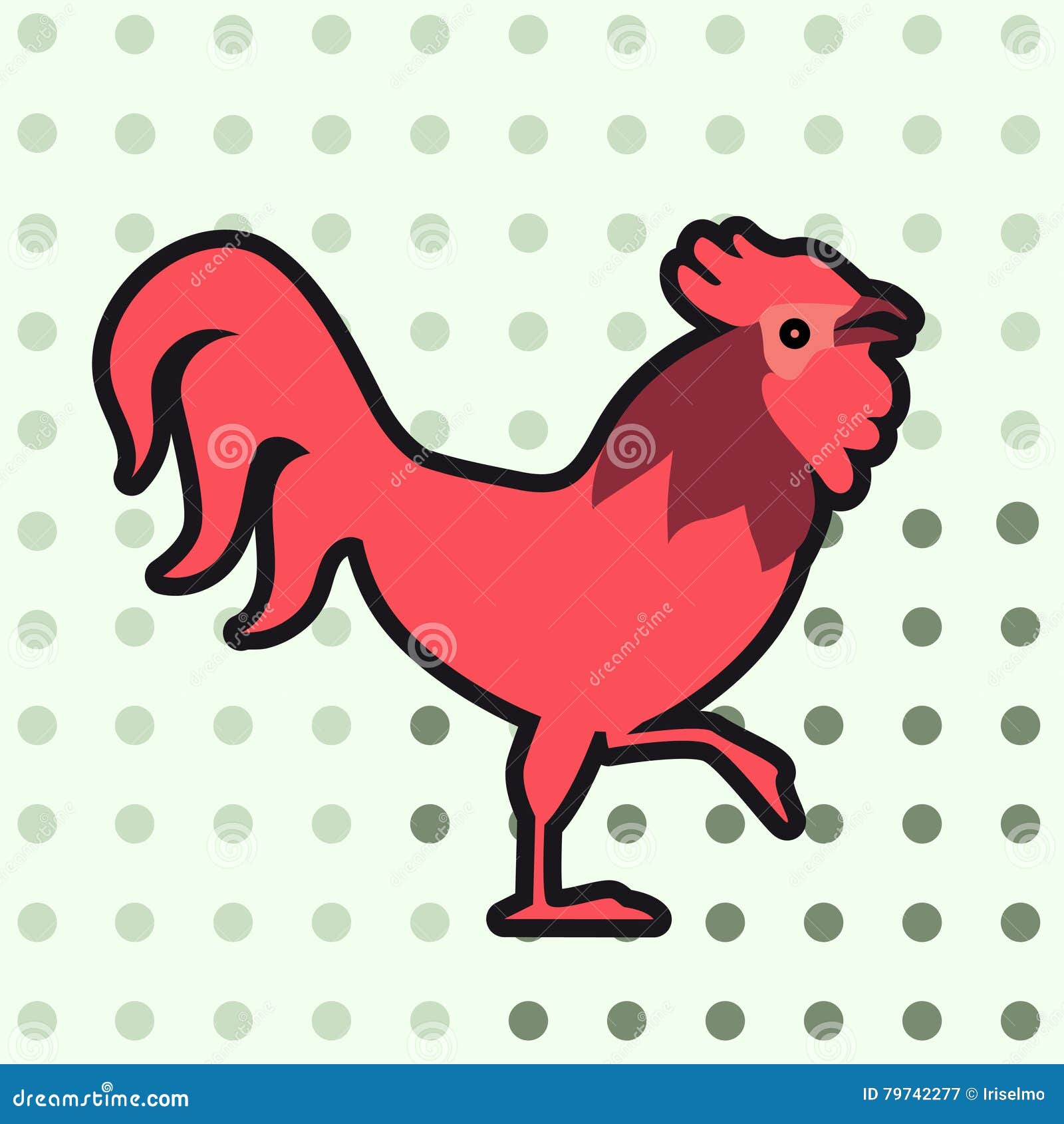Simple flat design rooster stock vector. Illustration of cockerel ...