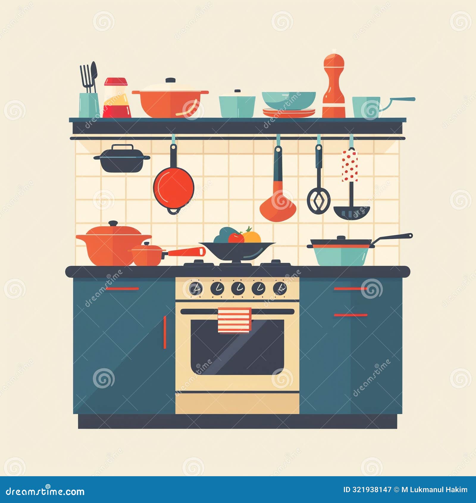 Simple Flat Design Style Kitchen Set Stock Image - Image of design ...