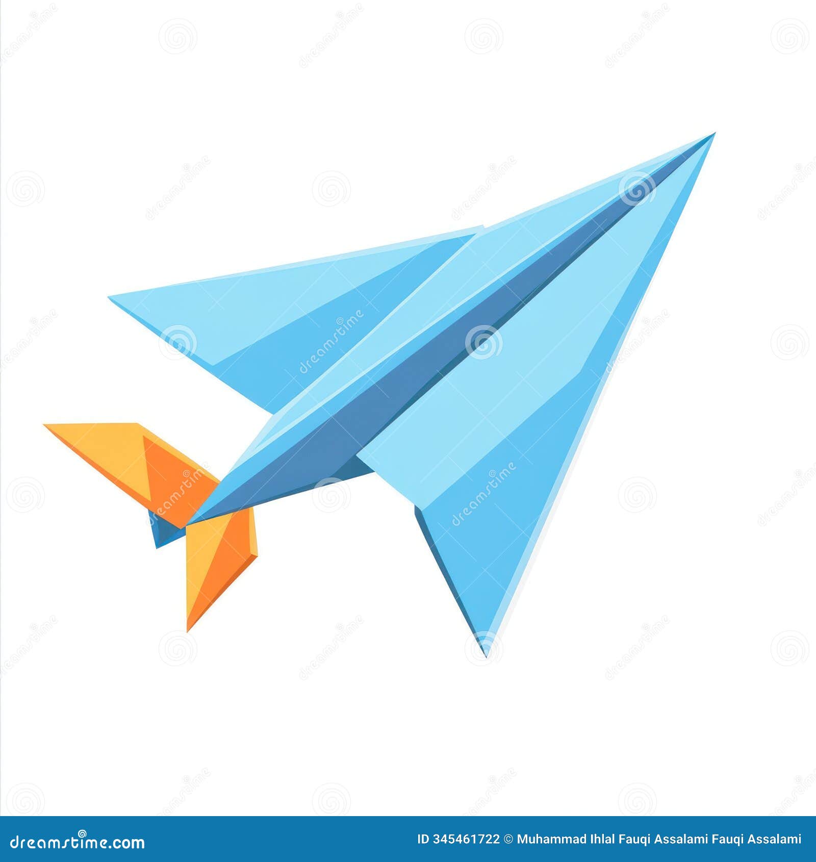 A Simple Flat Design Vector of a Paper Airplane Stock Illustration ...