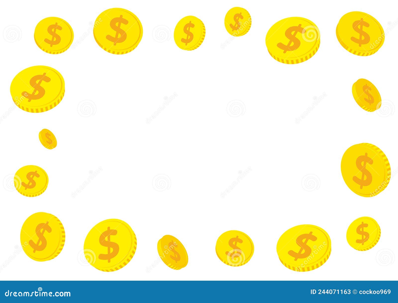 Simple and Flat Dollar Coin Stock Illustration - Illustration of money ...