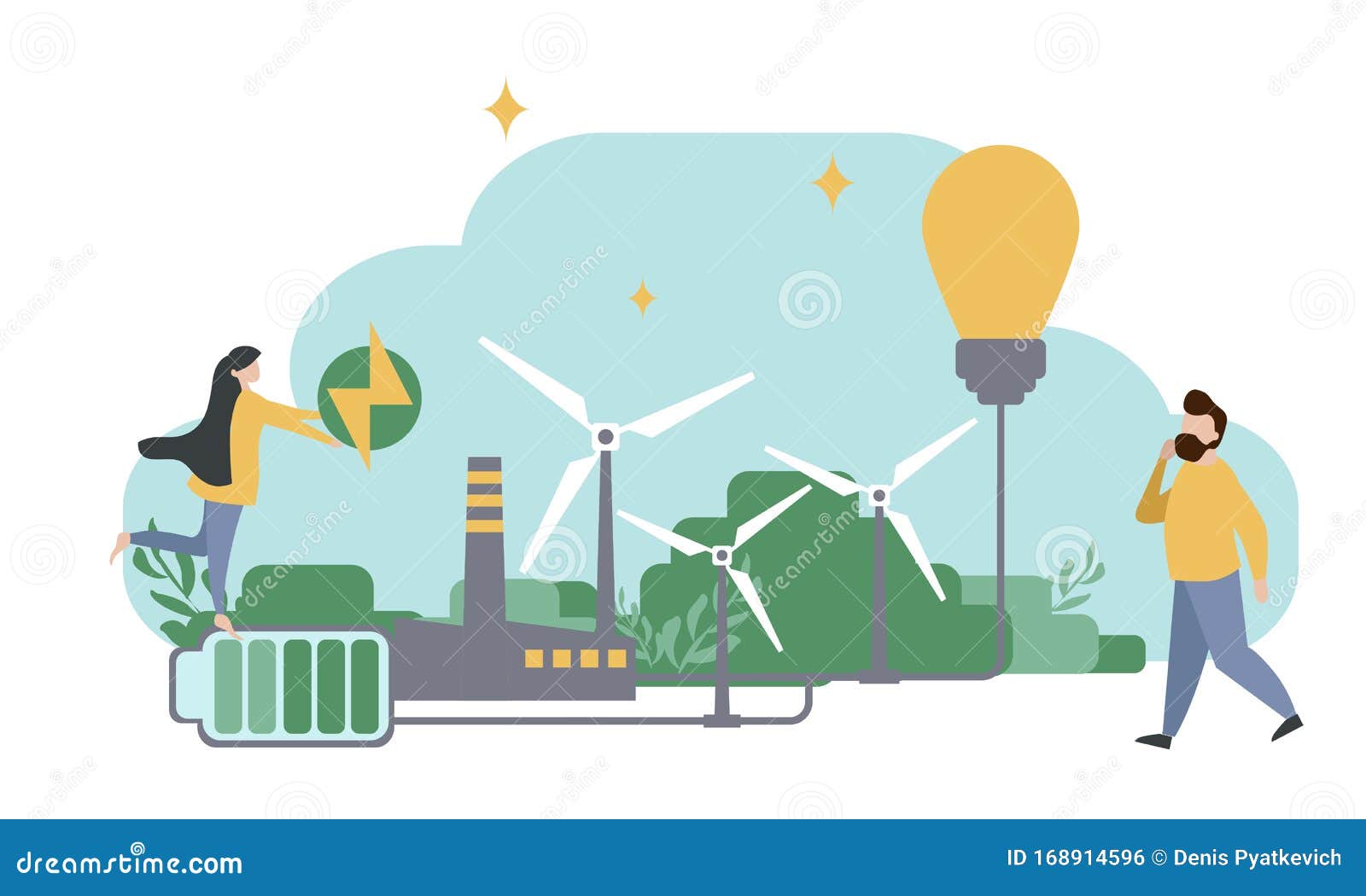 Simple Flat Ecology Connection Concept Background . Vector Infographic ...