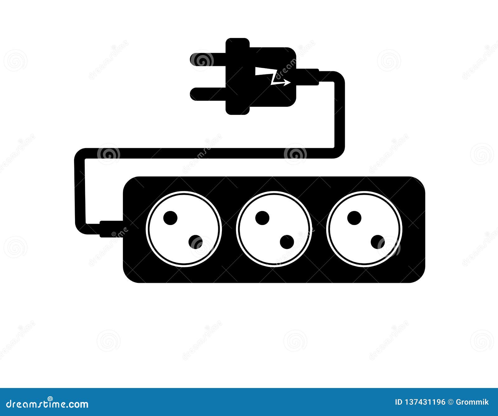 Simple Flat Electrical Extension Cable Icon Stock Vector - Illustration ...