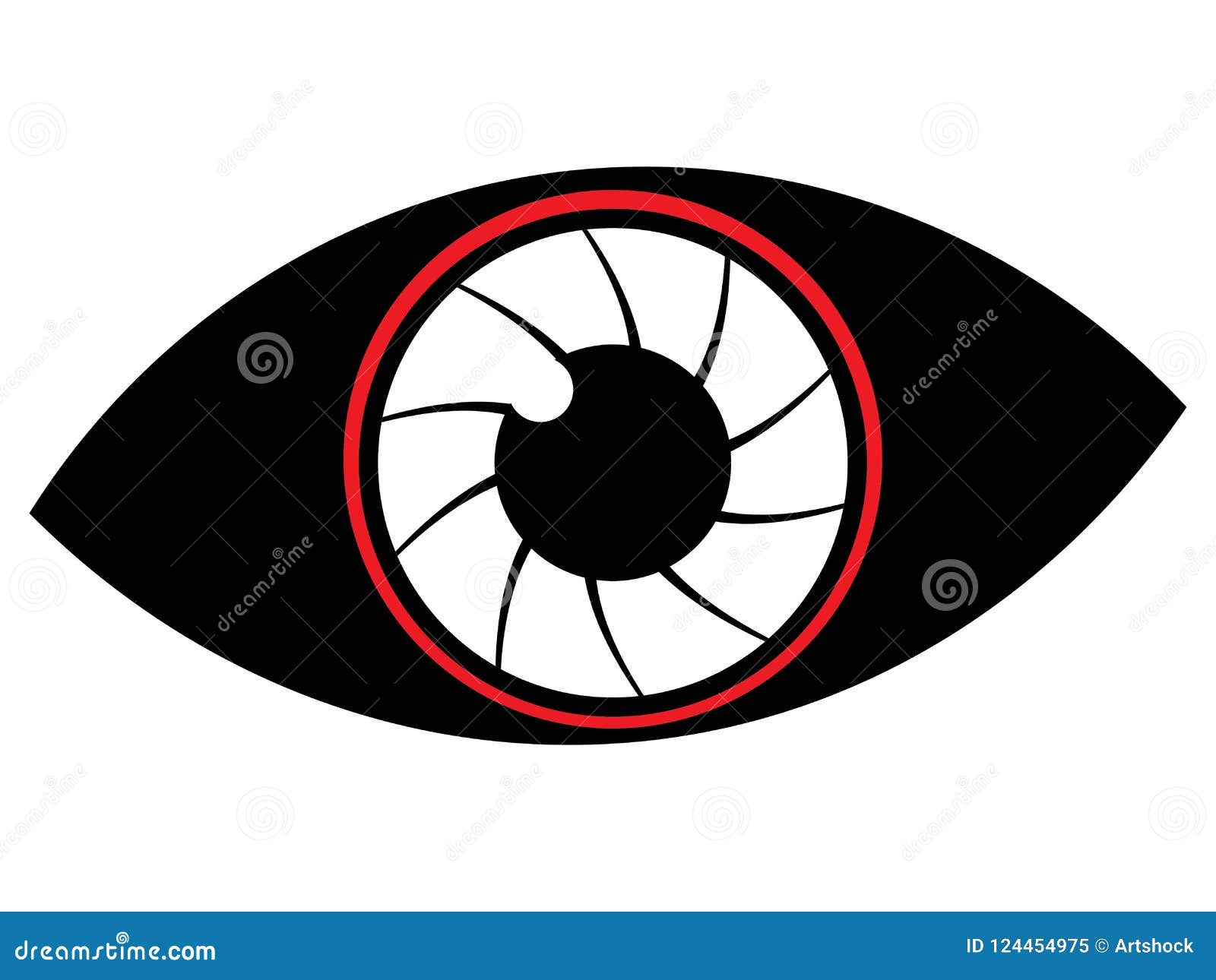 Flat cyborg eye stock vector. Illustration of electronic - 124454975