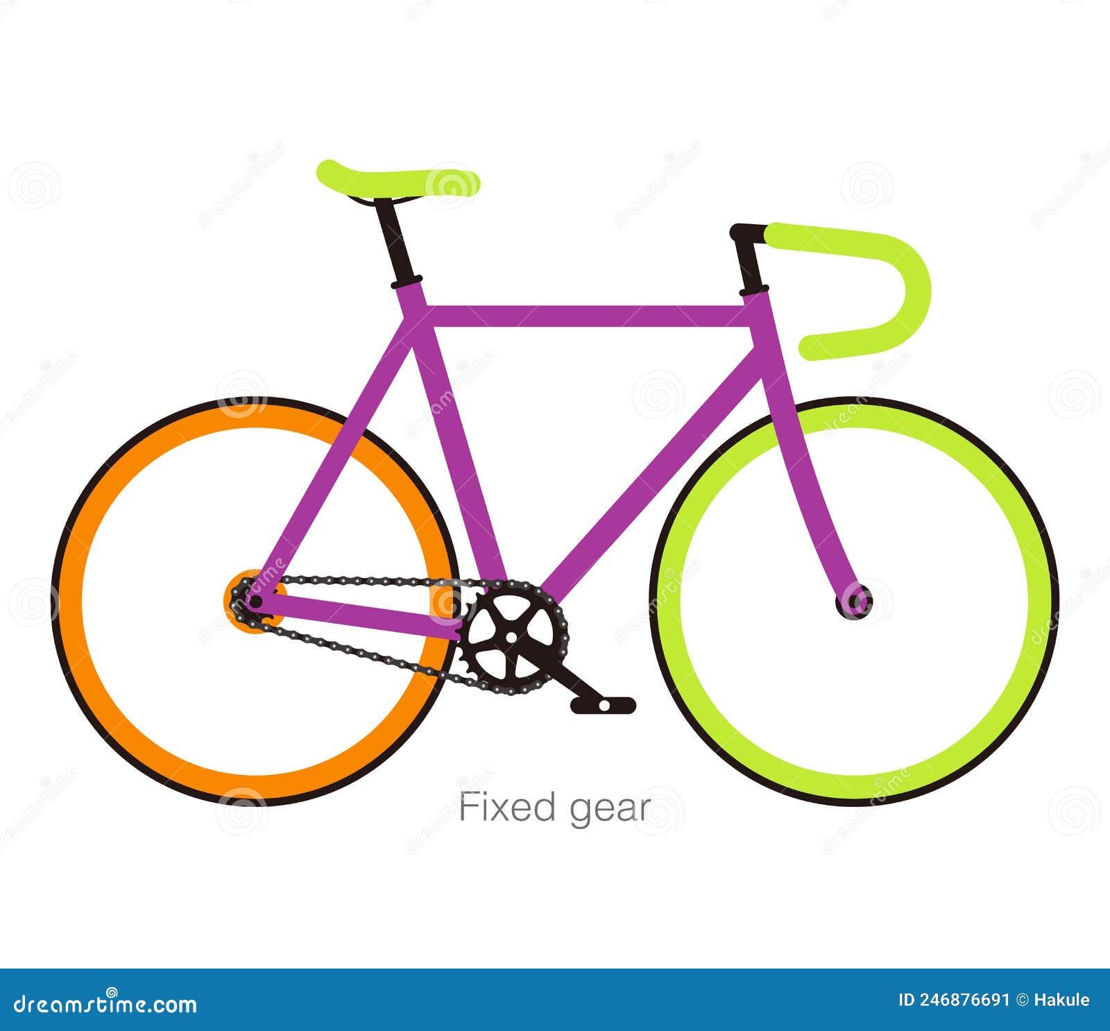 Simple Flat Fixed-gear Bicycle Vector Illustration Stock Vector ...