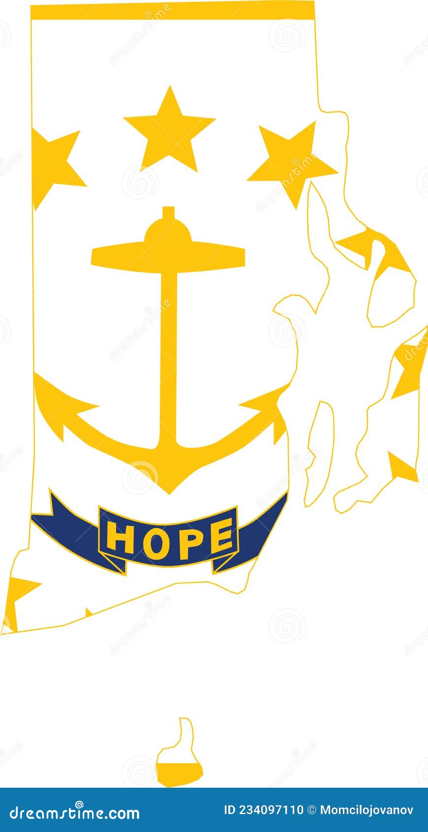 Flag Map of Rhode Island, USA Stock Vector - Illustration of ...