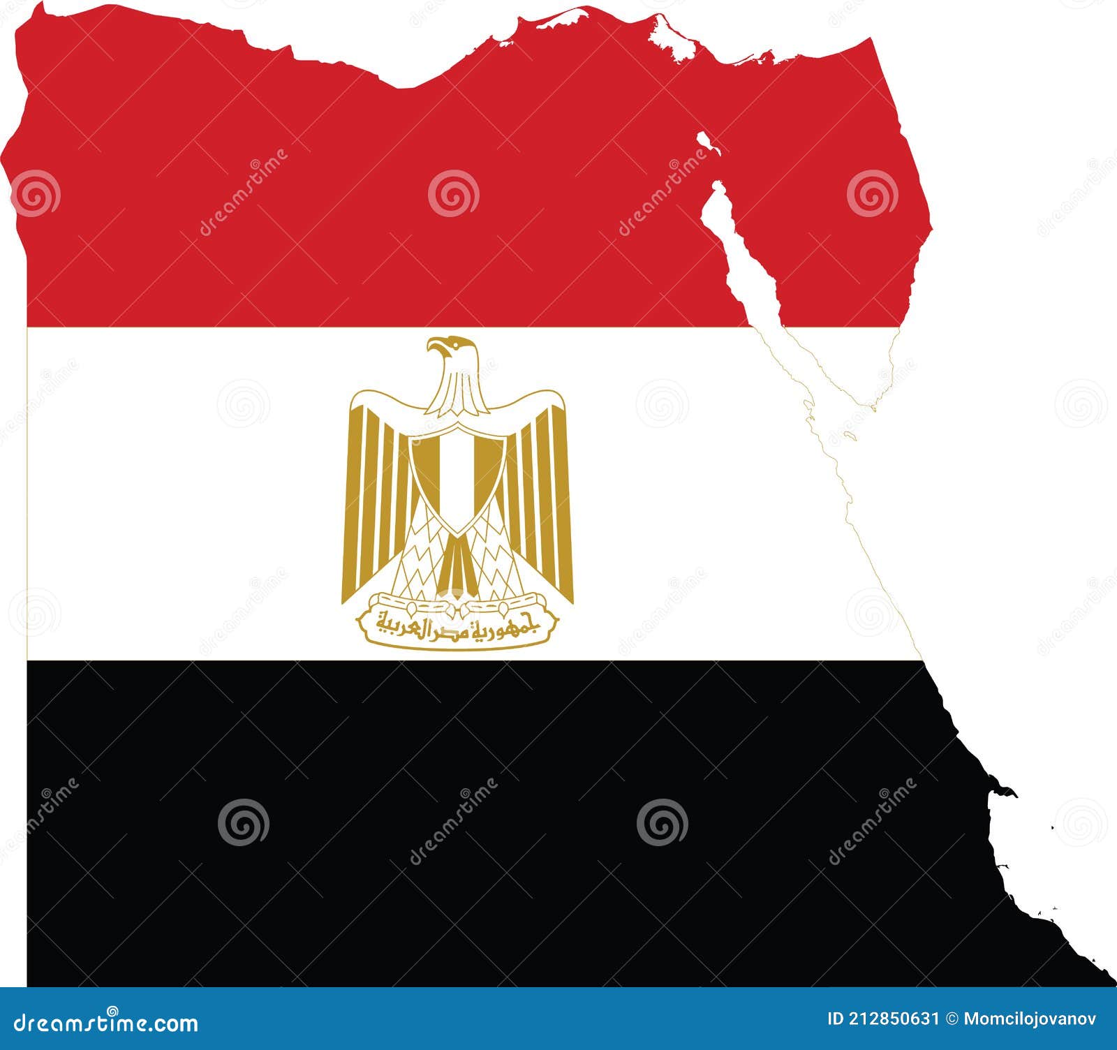 Flag Map of the Arab Republic of Egypt Stock Vector - Illustration of ...