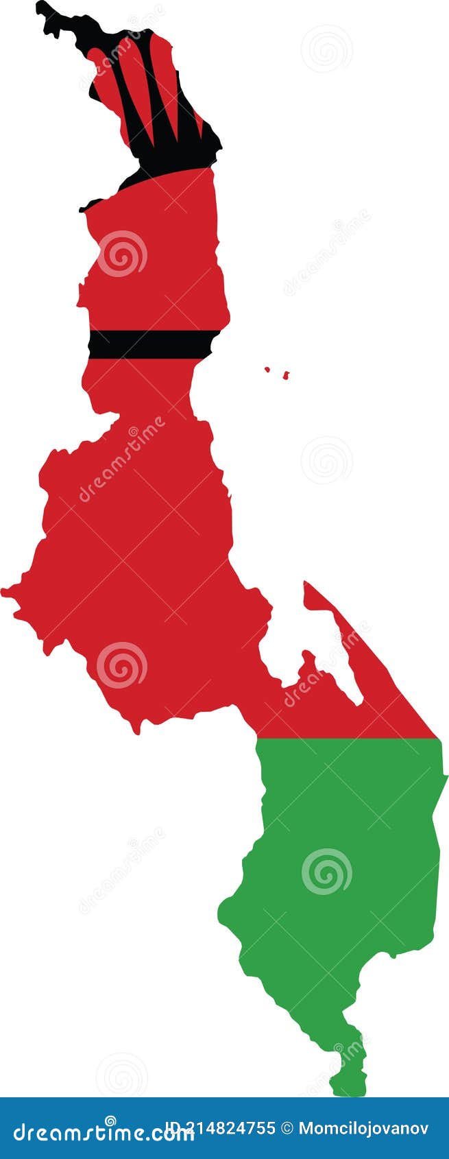 Flag Map Of The Republic Of Malawi Stock Vector Illustration Of