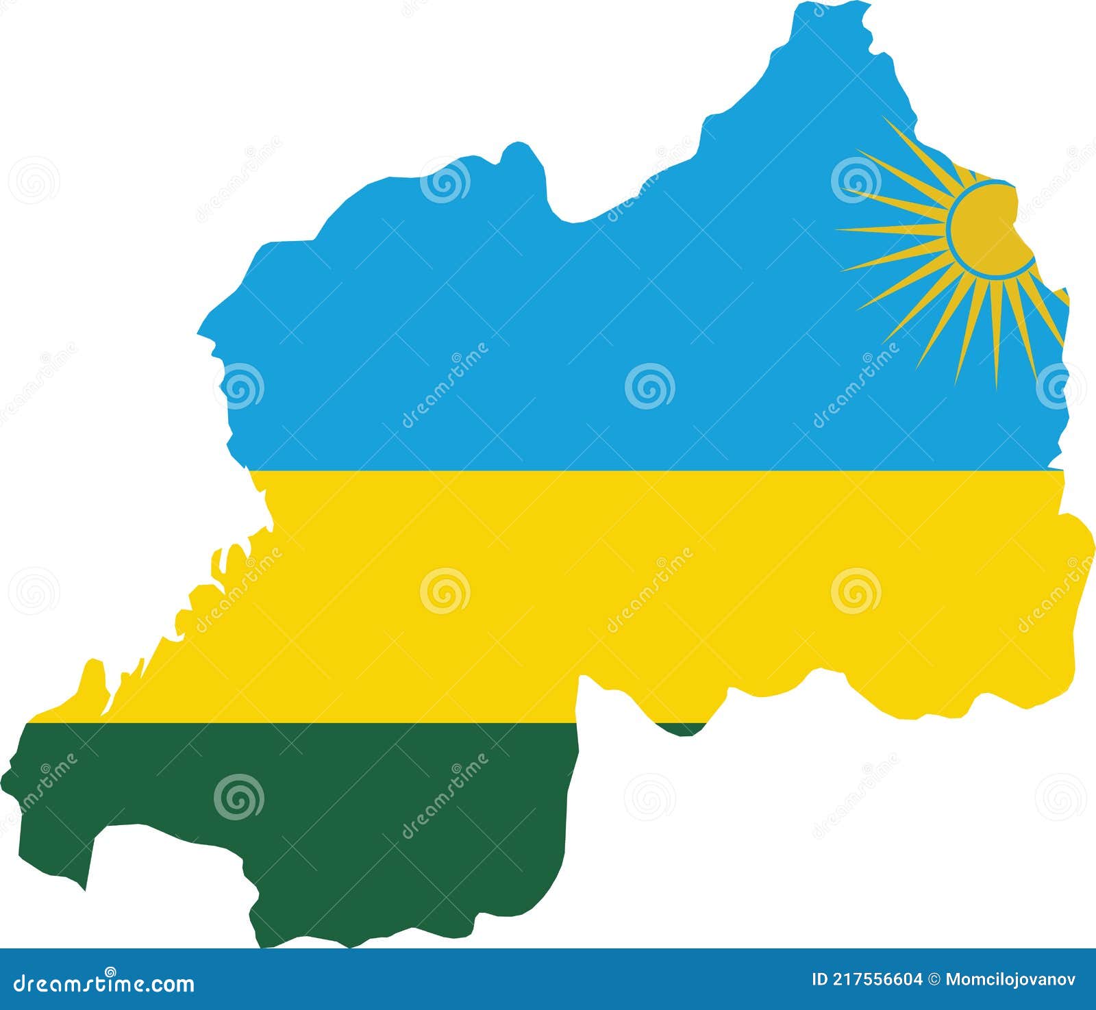 Flag Map of the Republic of Rwanda Stock Vector - Illustration of ...
