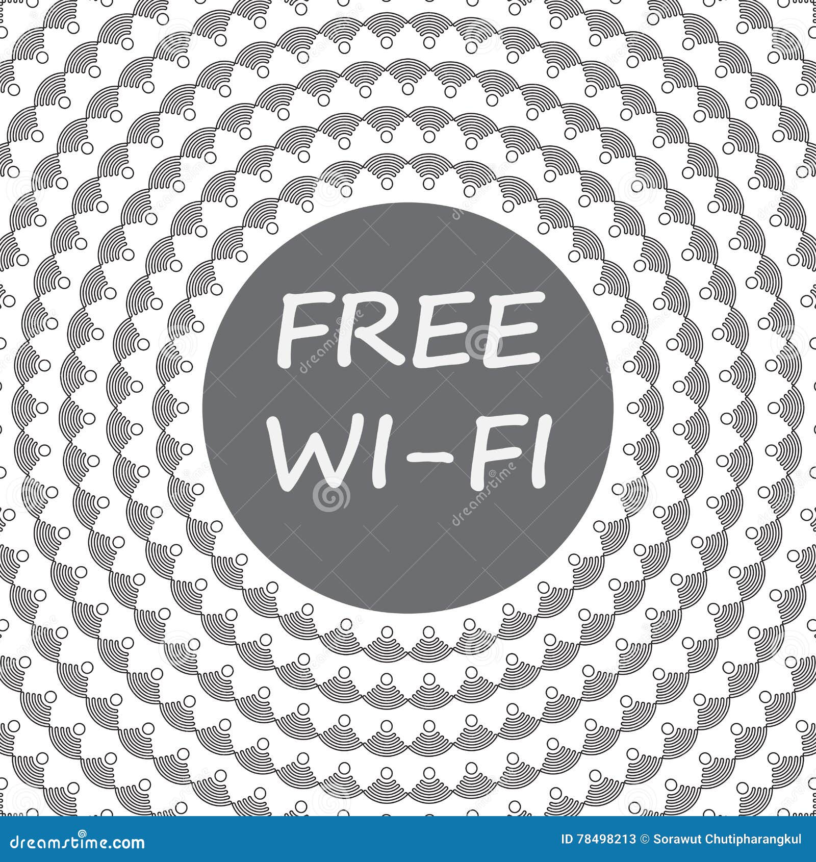 Simple Flat Free Wi Fi Background Stock Vector - Illustration of ...