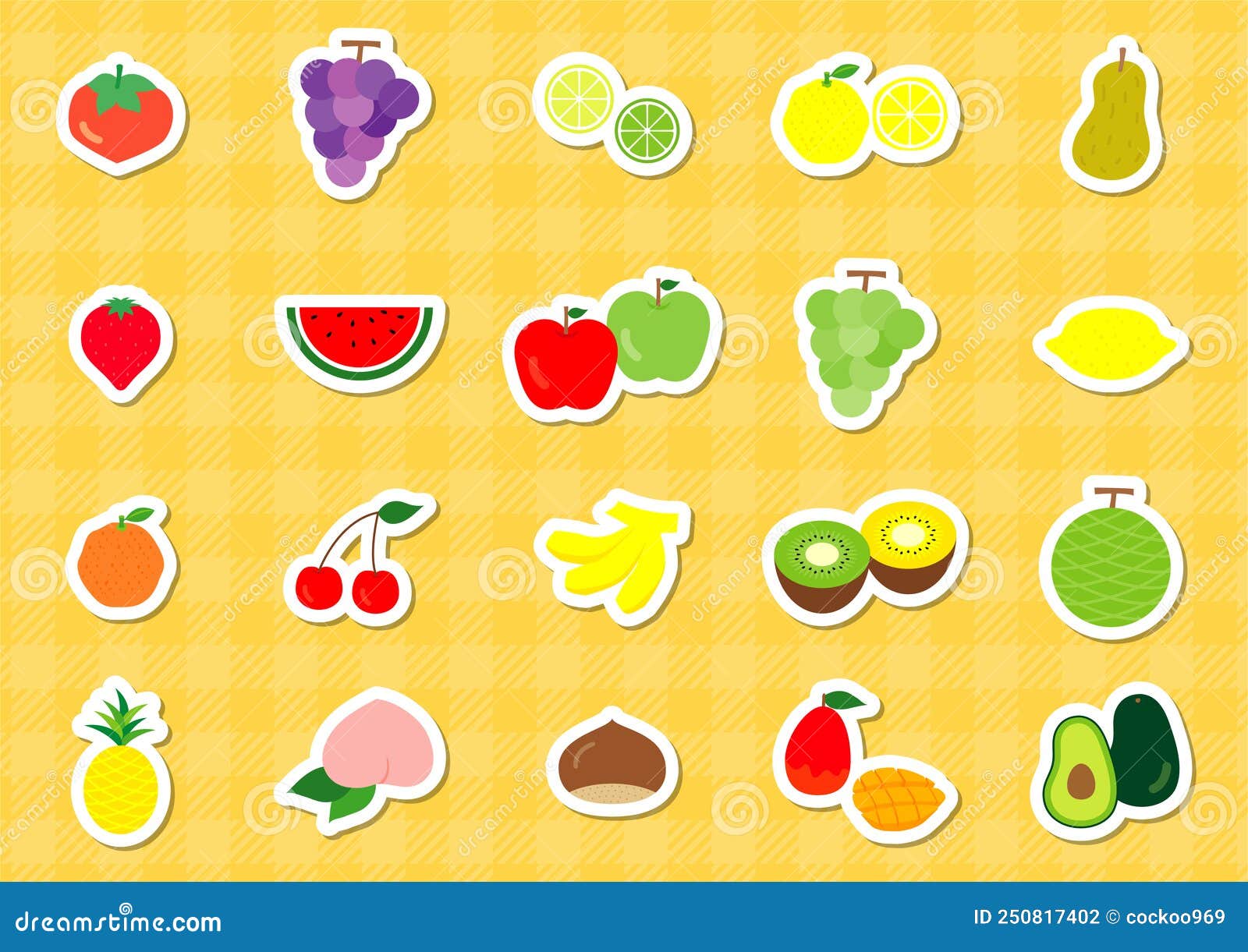 Simple and Flat Fruit Illustration Stock Illustration - Illustration of ...