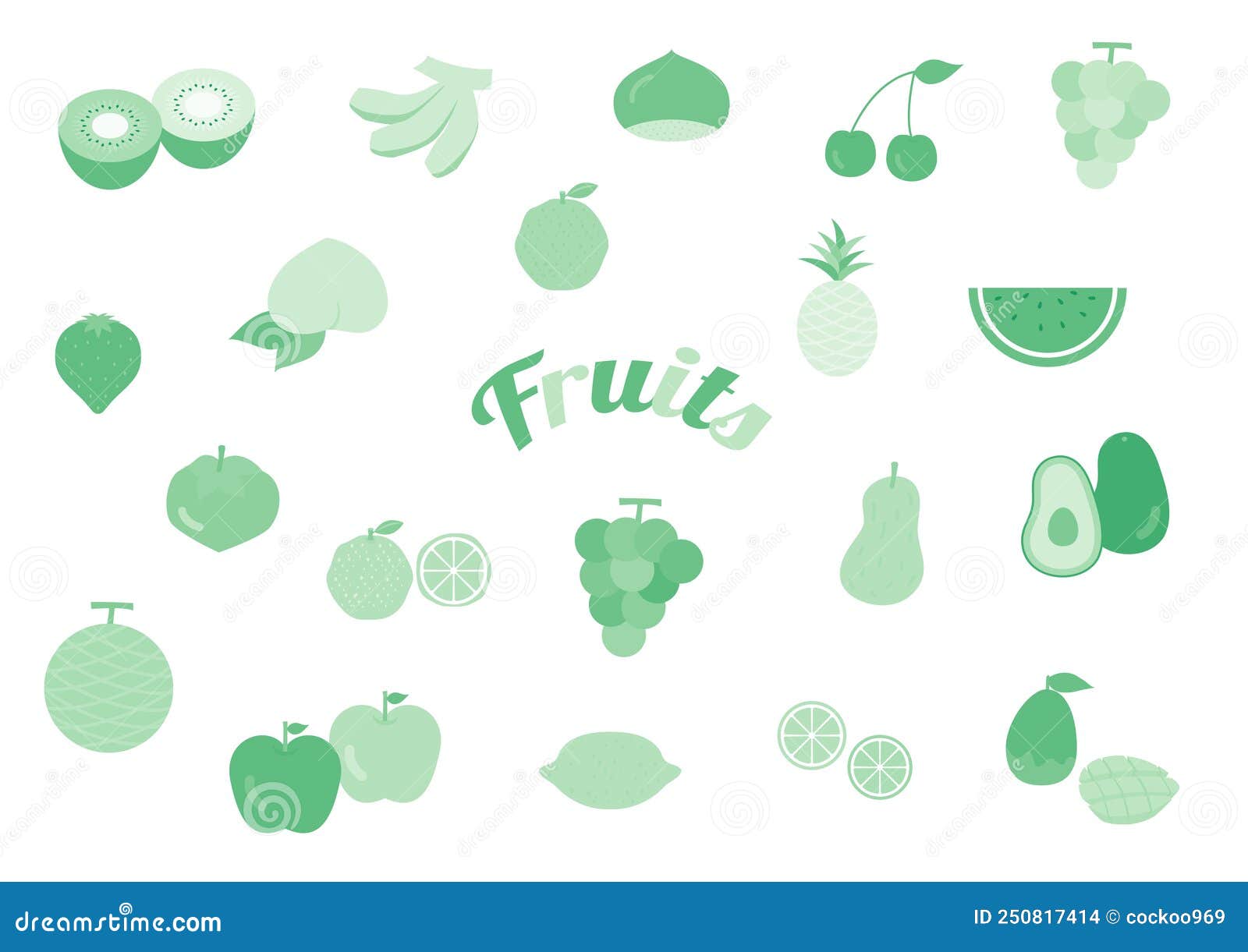 Simple and Flat Fruit Illustration Stock Illustration - Illustration of ...