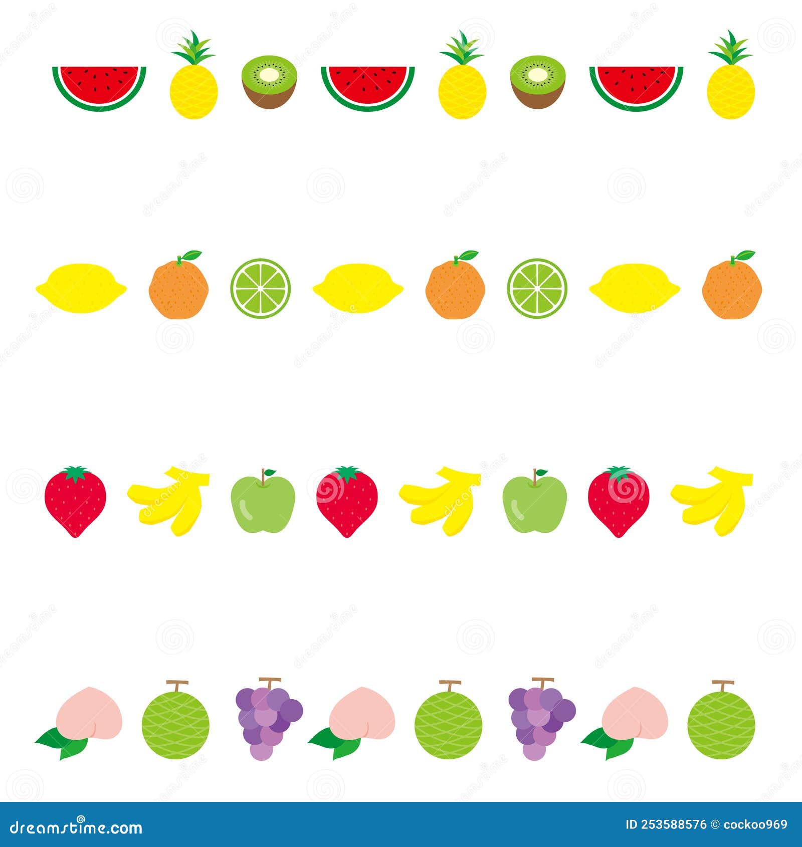 Simple and Flat Fruit Illustration Stock Illustration - Illustration of ...