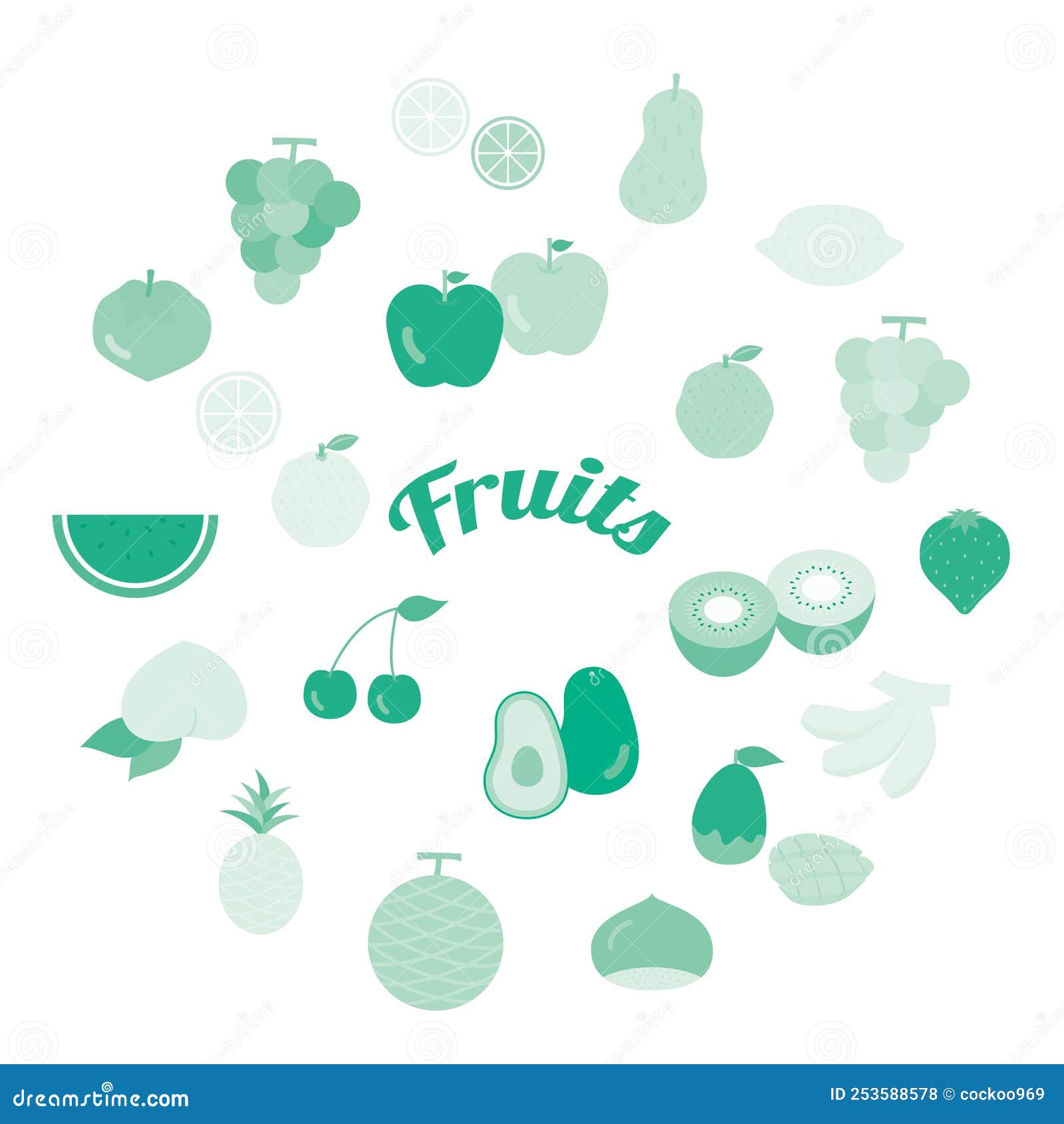 Simple and Flat Fruit Illustration Stock Illustration - Illustration of ...