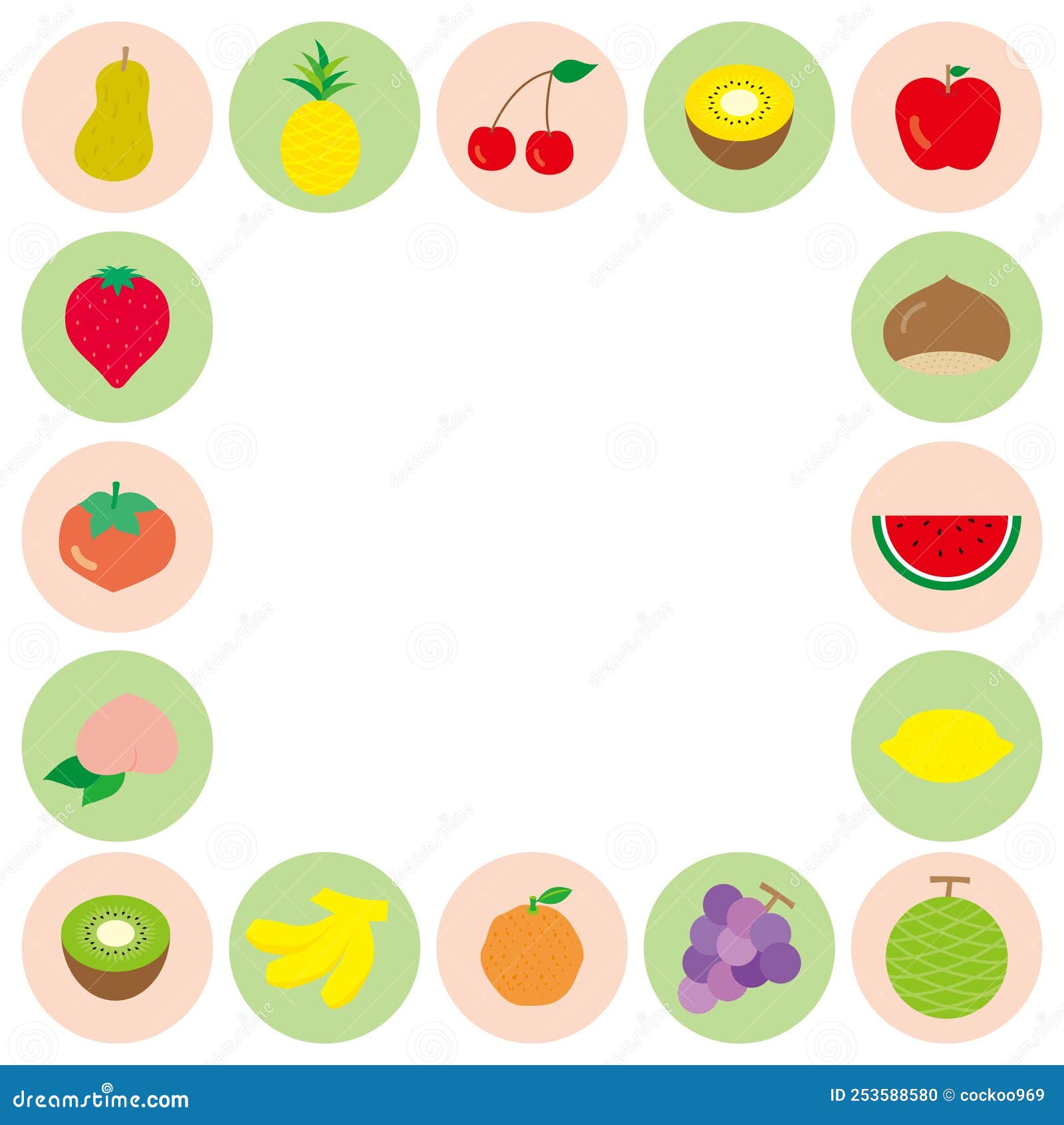 Simple and Flat Fruit Illustration Stock Illustration - Illustration of ...