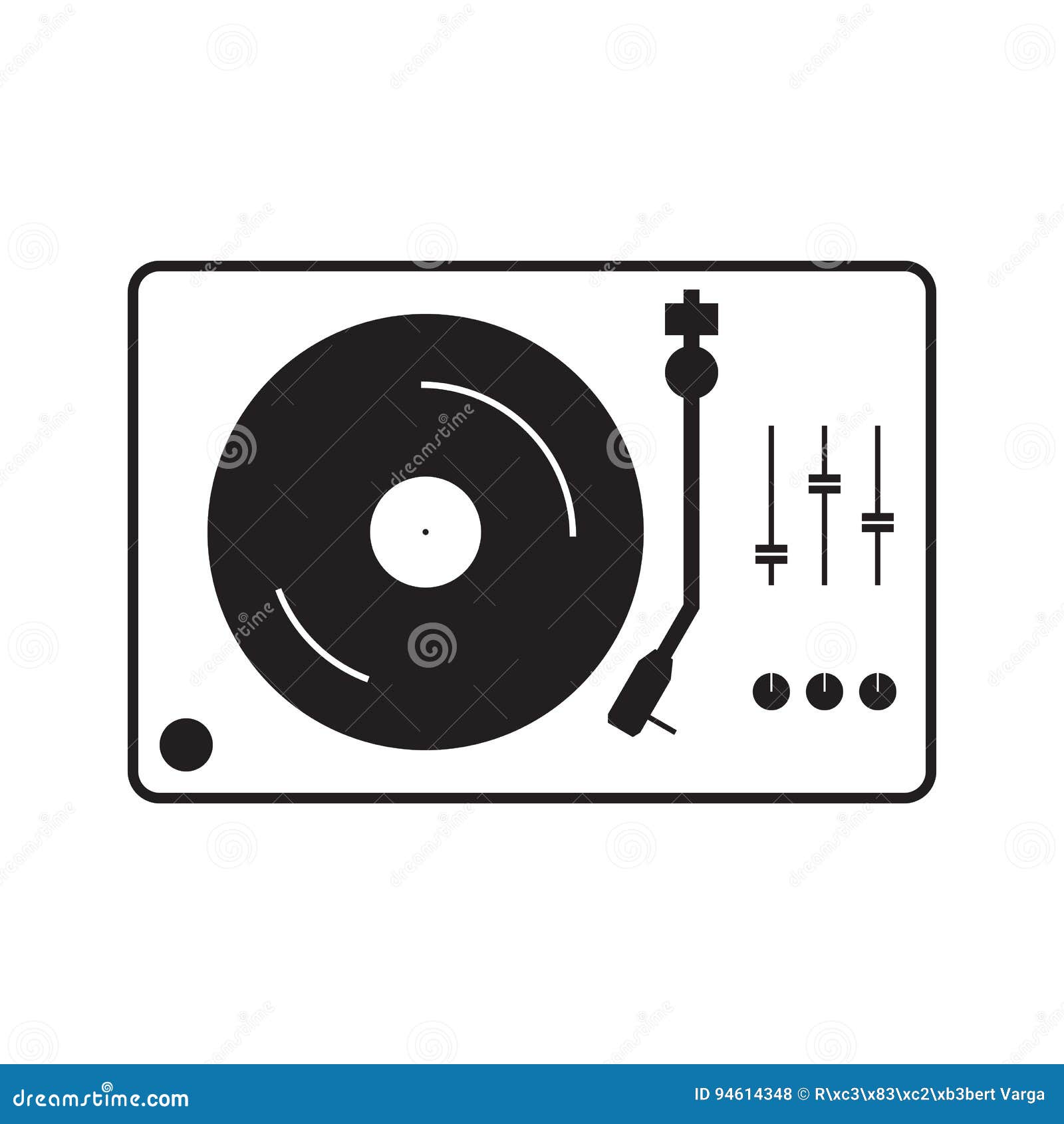 Simple Flat Gramophone Icon Stock Vector - Illustration of scale, turntable: 94614348