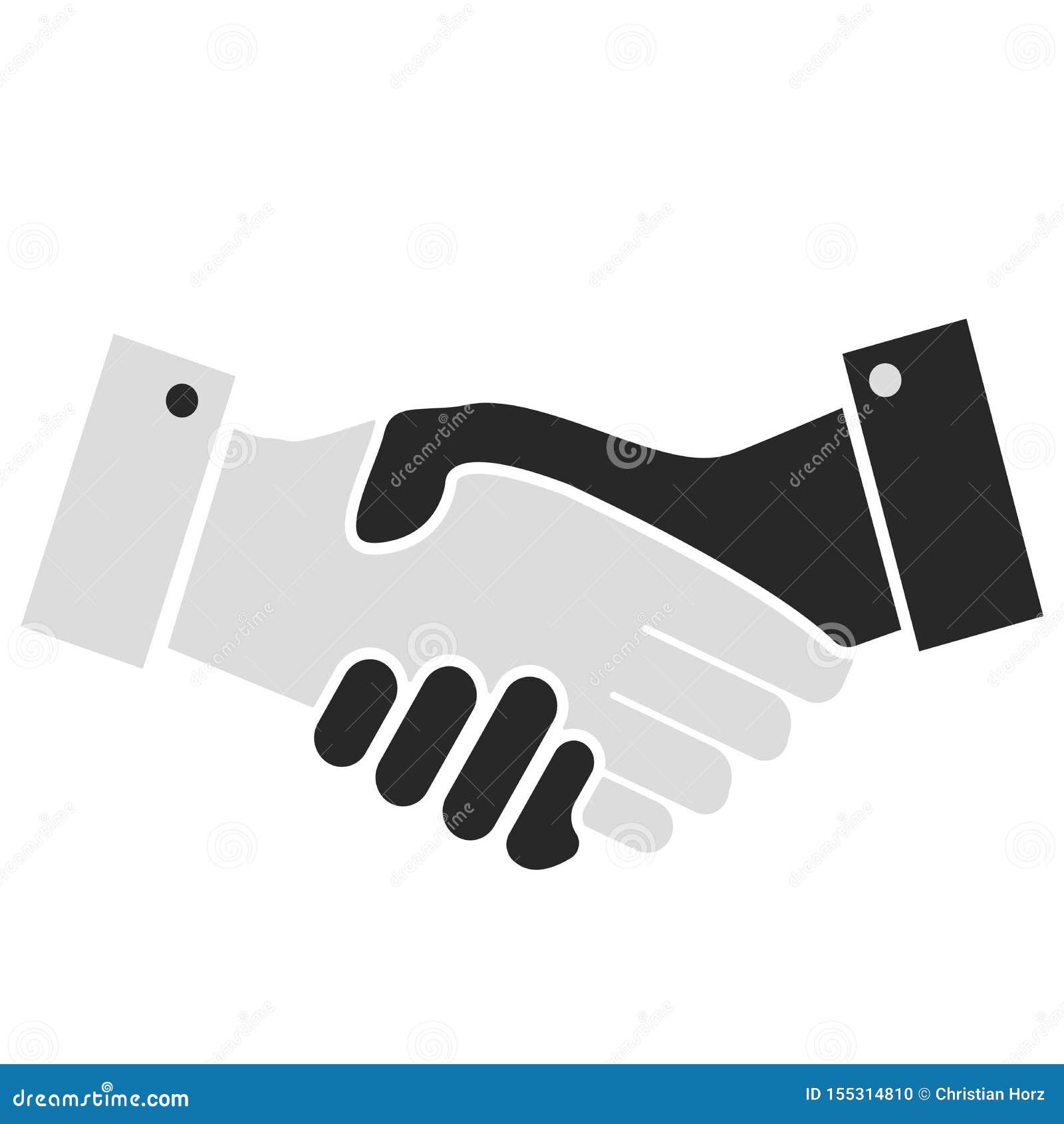 Simple Flat Grey Handshake Icon or Symbol Stock Vector - Illustration ...