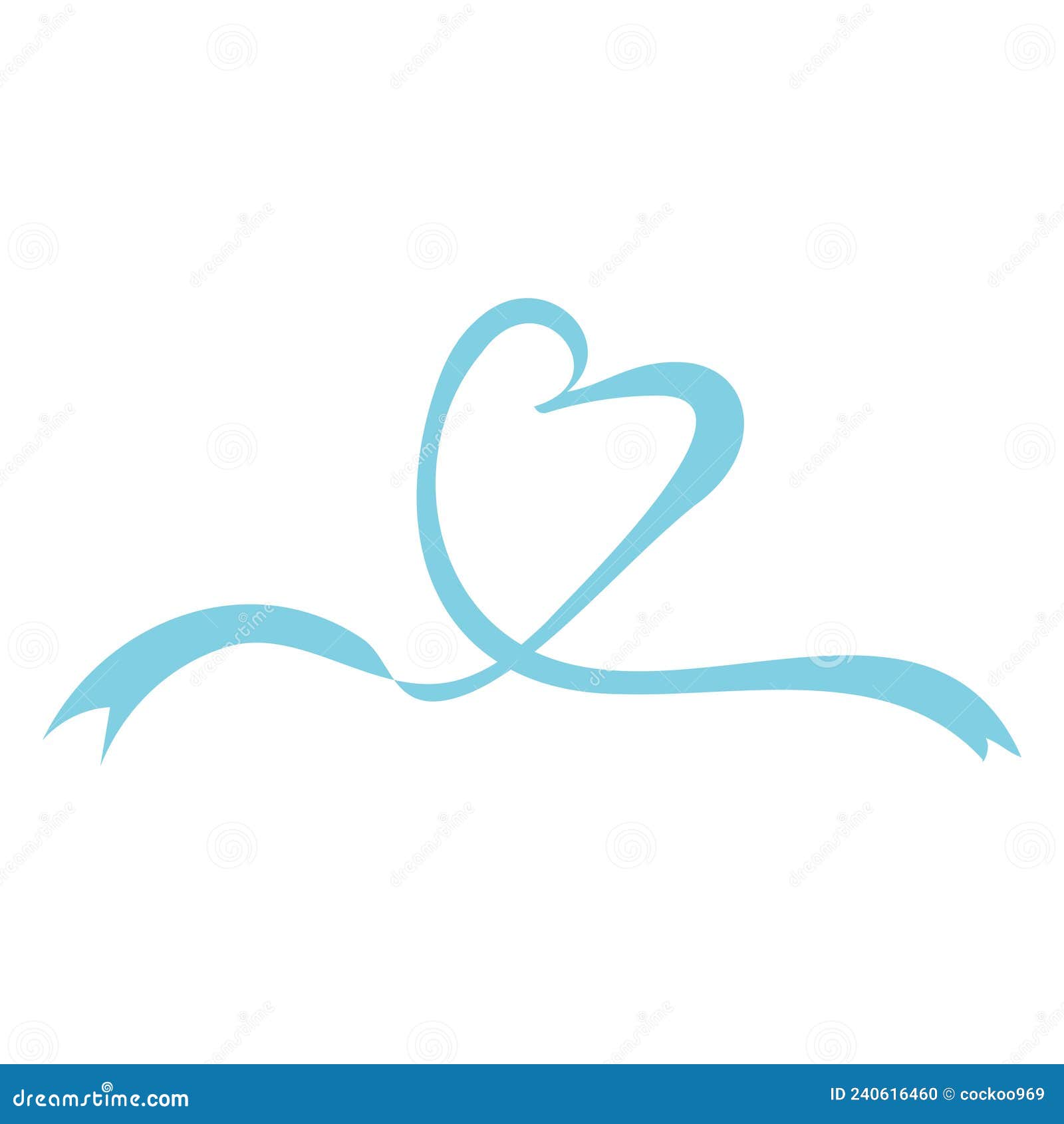 Simple and Flat Heart-shaped Ribbon Stock Vector - Illustration of ...
