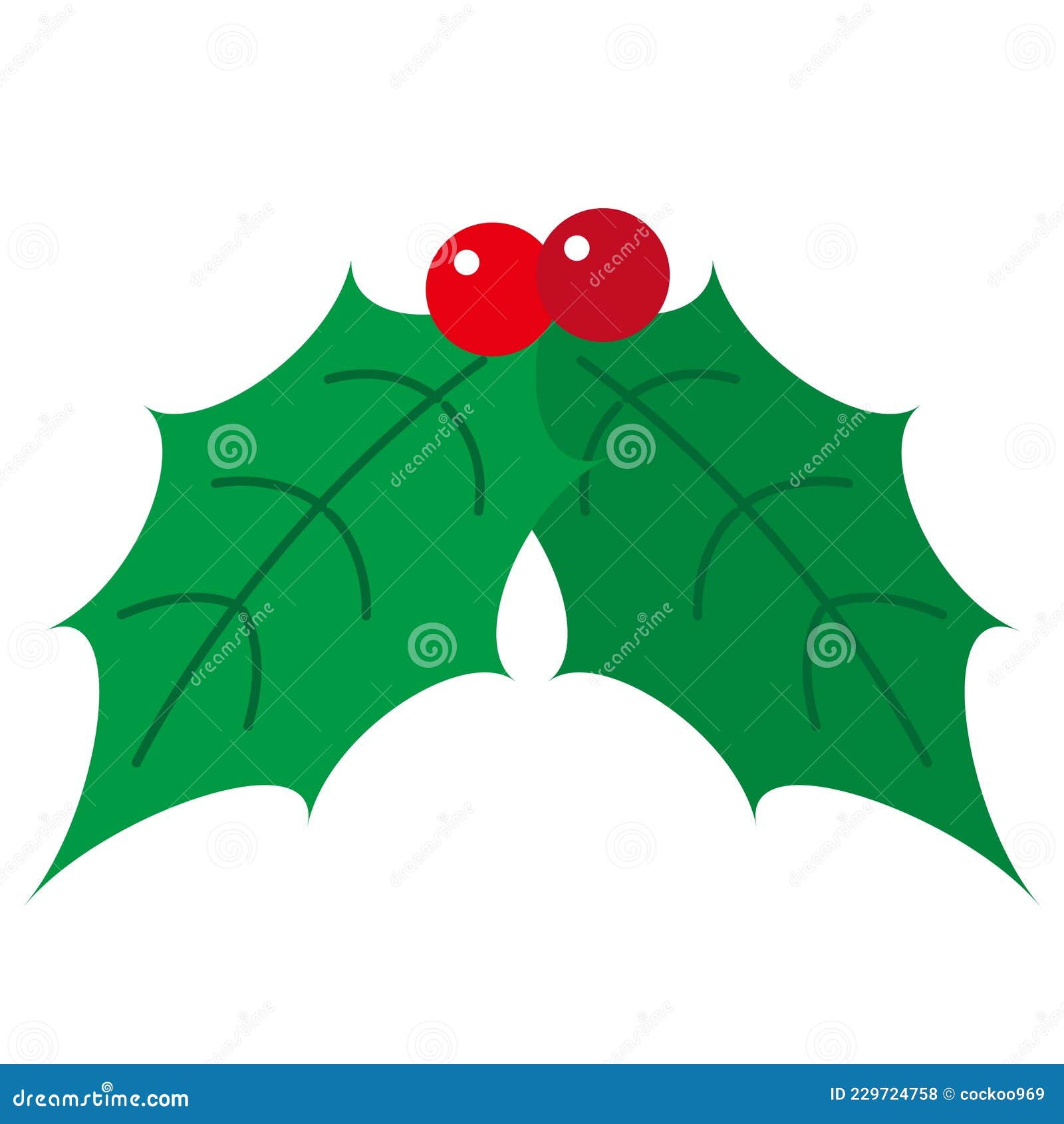 Simple and Flat Holly Illustration Stock Vector - Illustration of ...