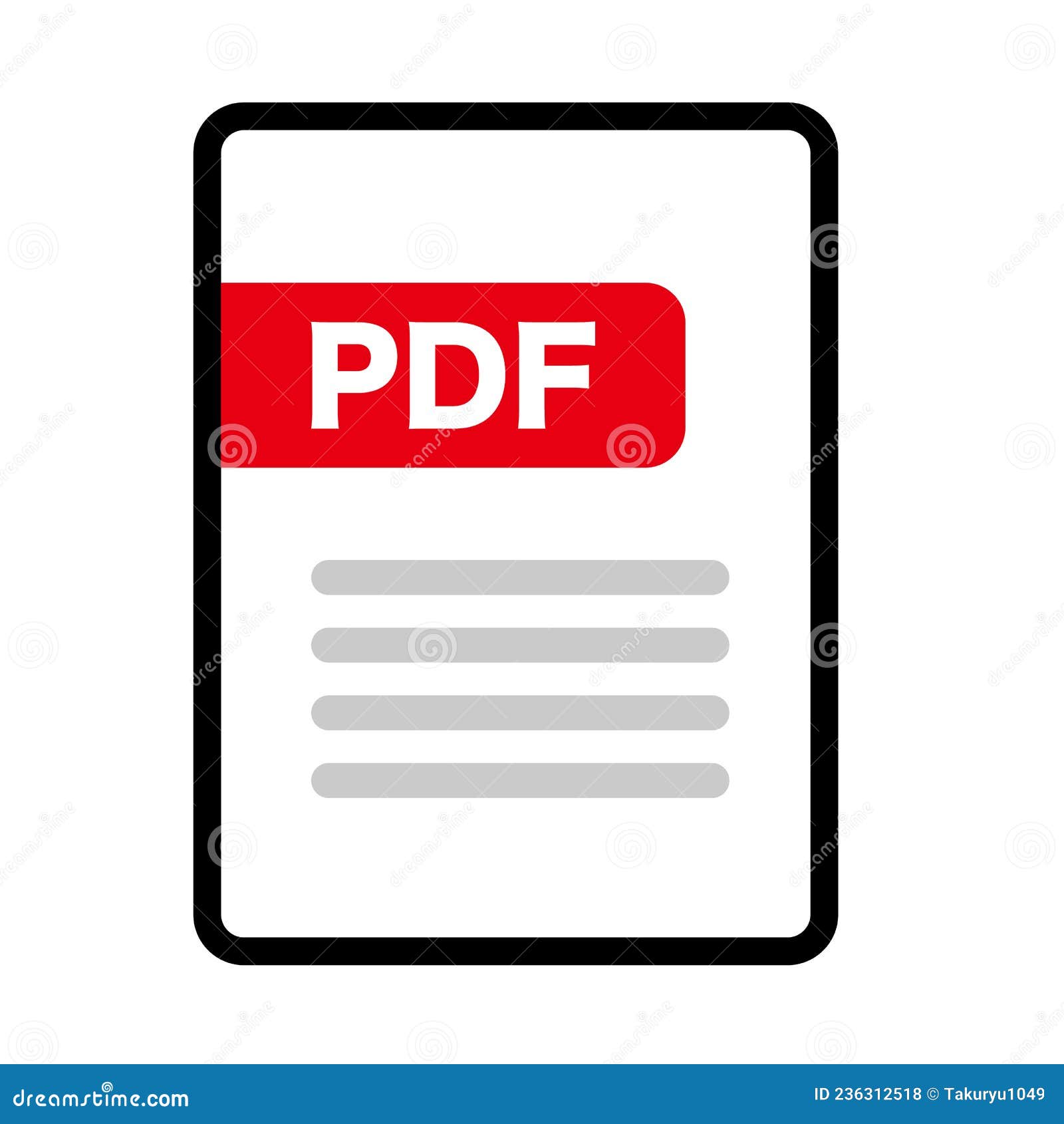 Simple PDF File Icon. Flat Vector. Stock Vector - Illustration of ...