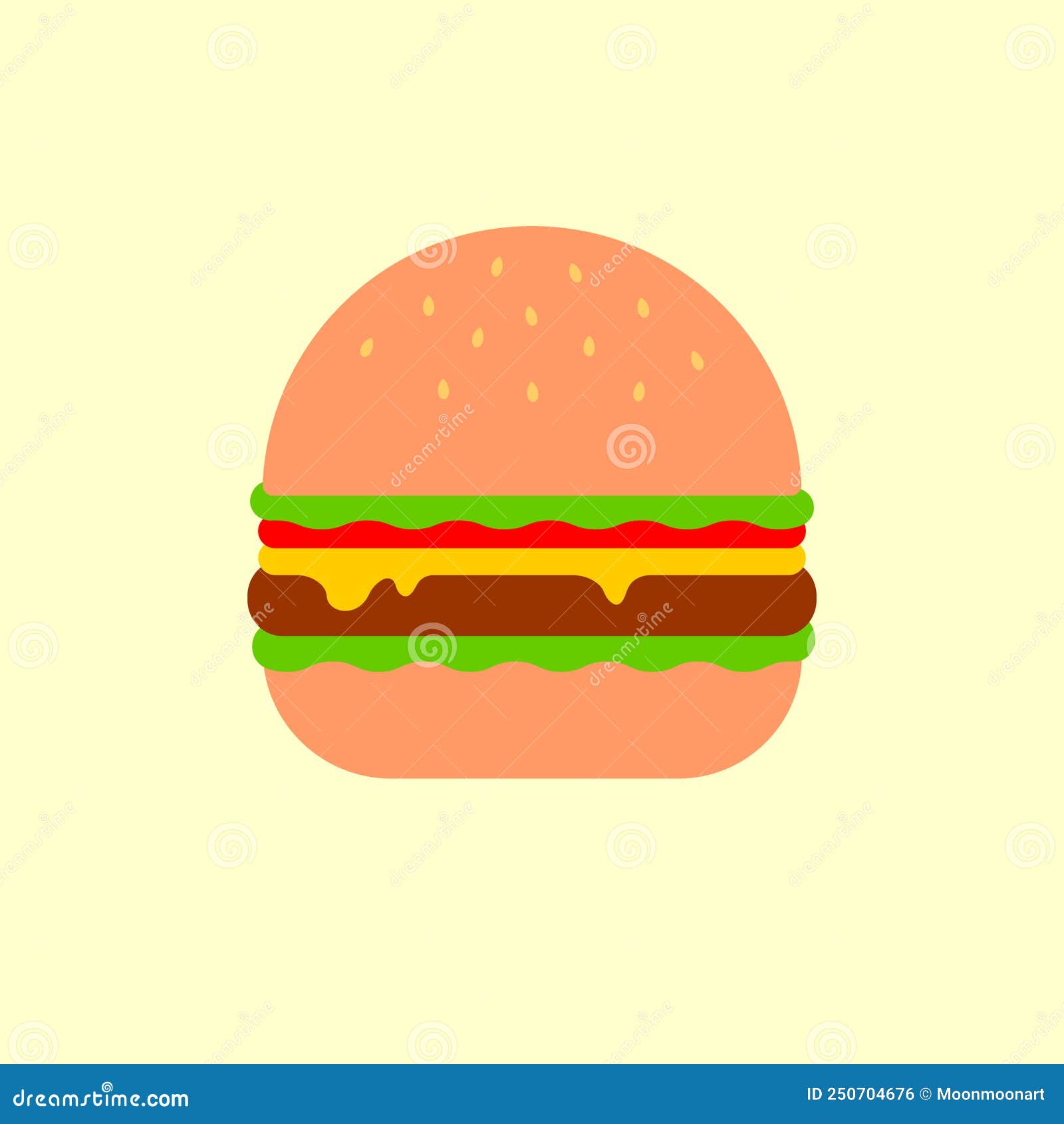 Simple Flat Illustration of a Burger. Vector. Stock Vector ...