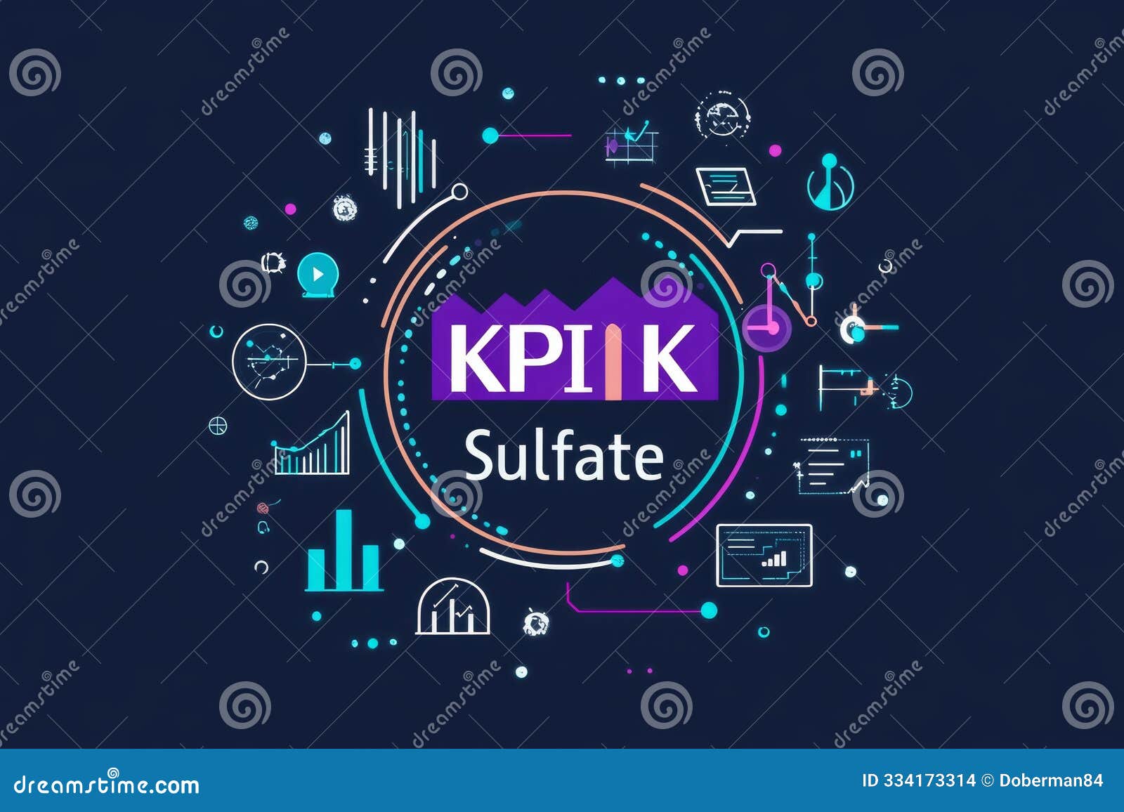 Colorful Illustration of Data Analytics and KPI Metrics with Graphs and ...