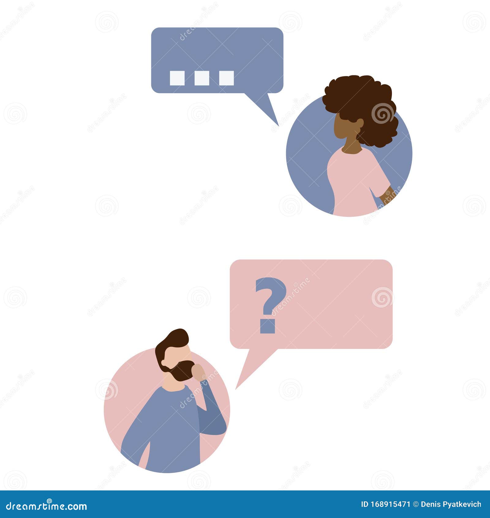Simple, Flat Illustration of Dialogue between People. Illustration with ...