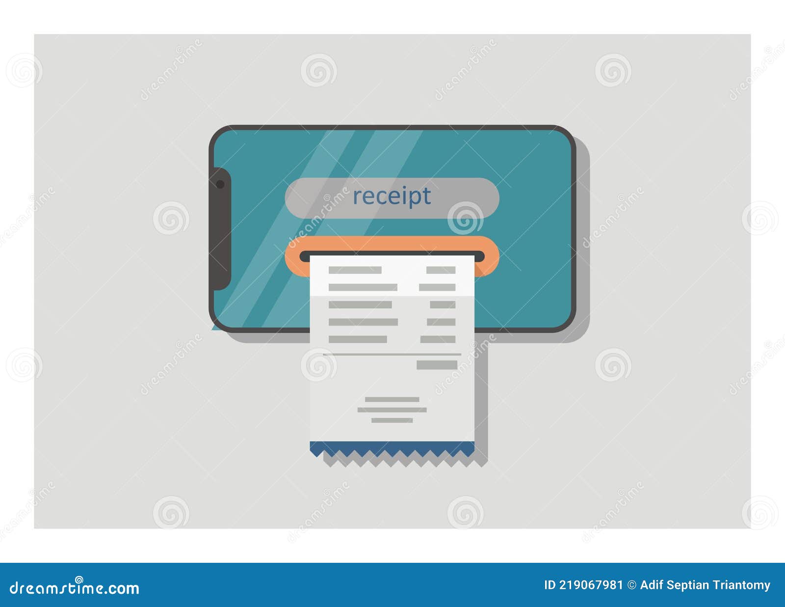 E-receipt. Simple Flat Illustration. Stock Vector - Illustration of ...