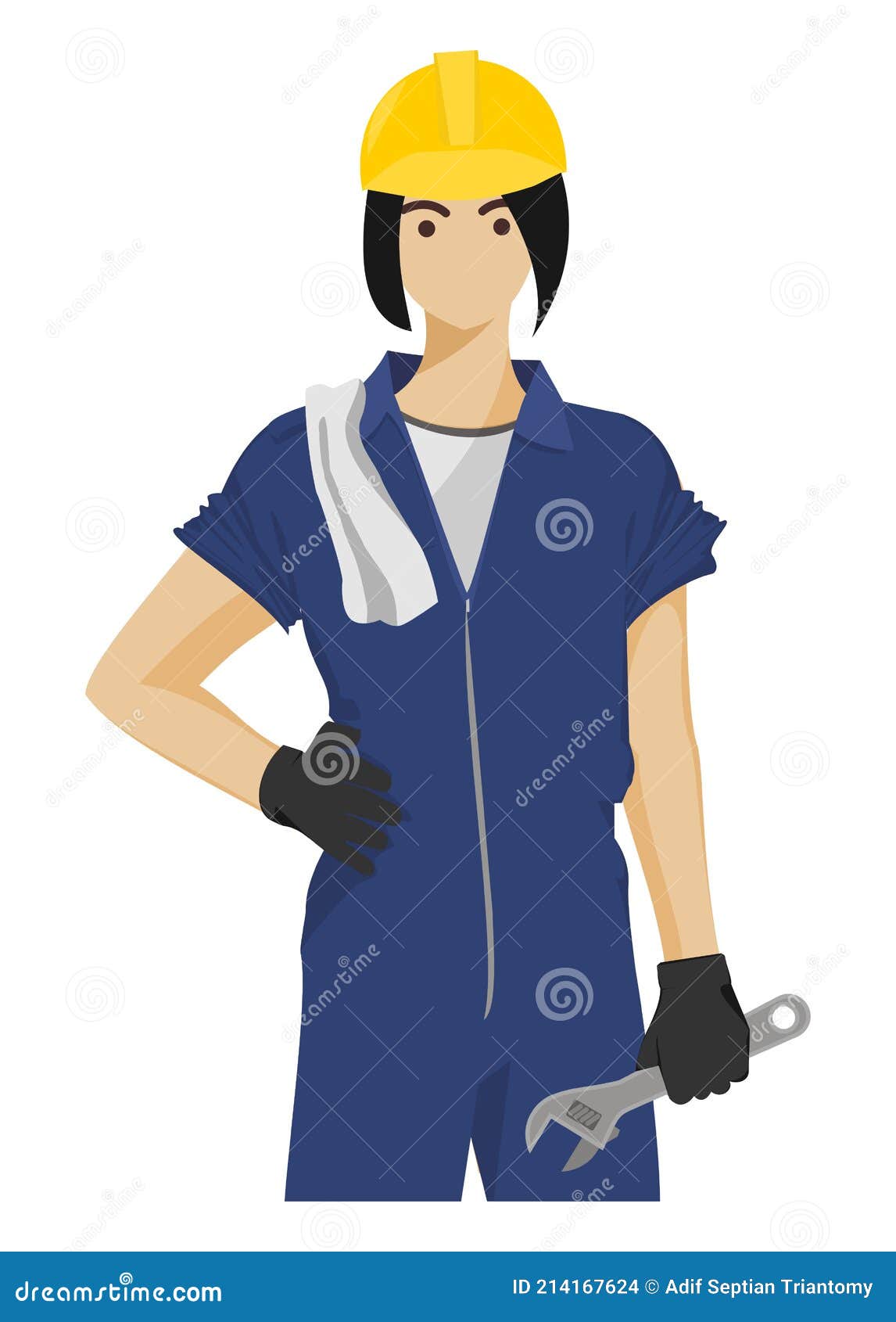 Female Technician. Simple Flat Illustration Stock Vector - Illustration ...