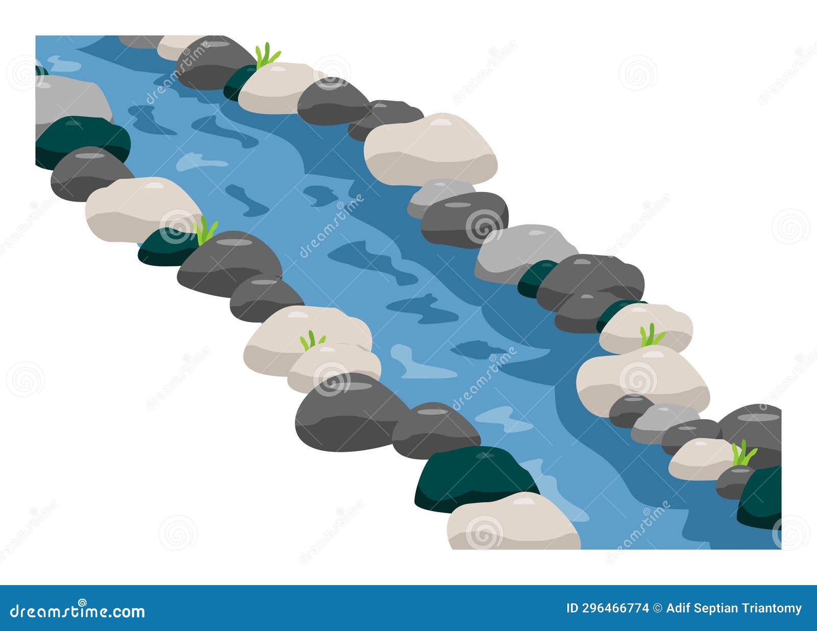 Flowing River. Simple Flat Illustration. Stock Illustration ...
