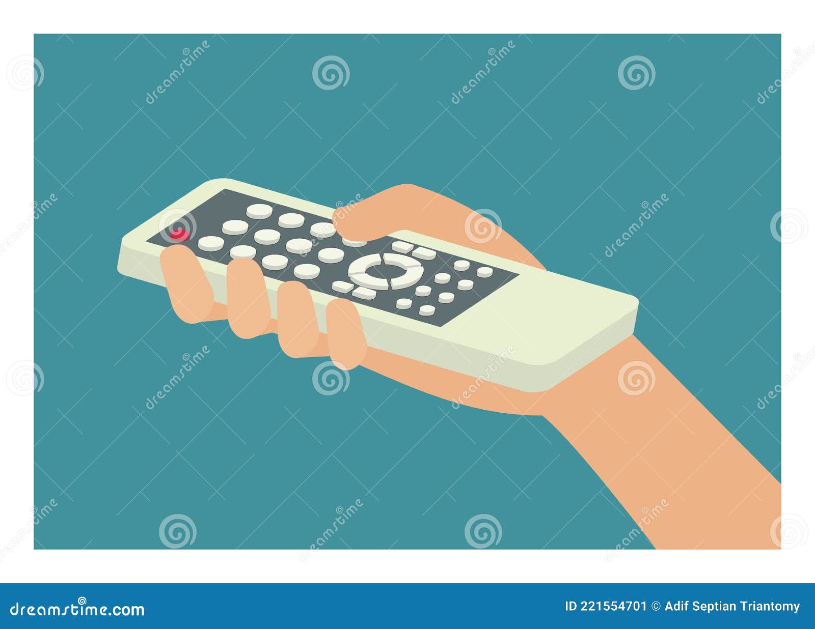 Hand Pushing Remote Control Button. Simple Flat Illustration Stock ...