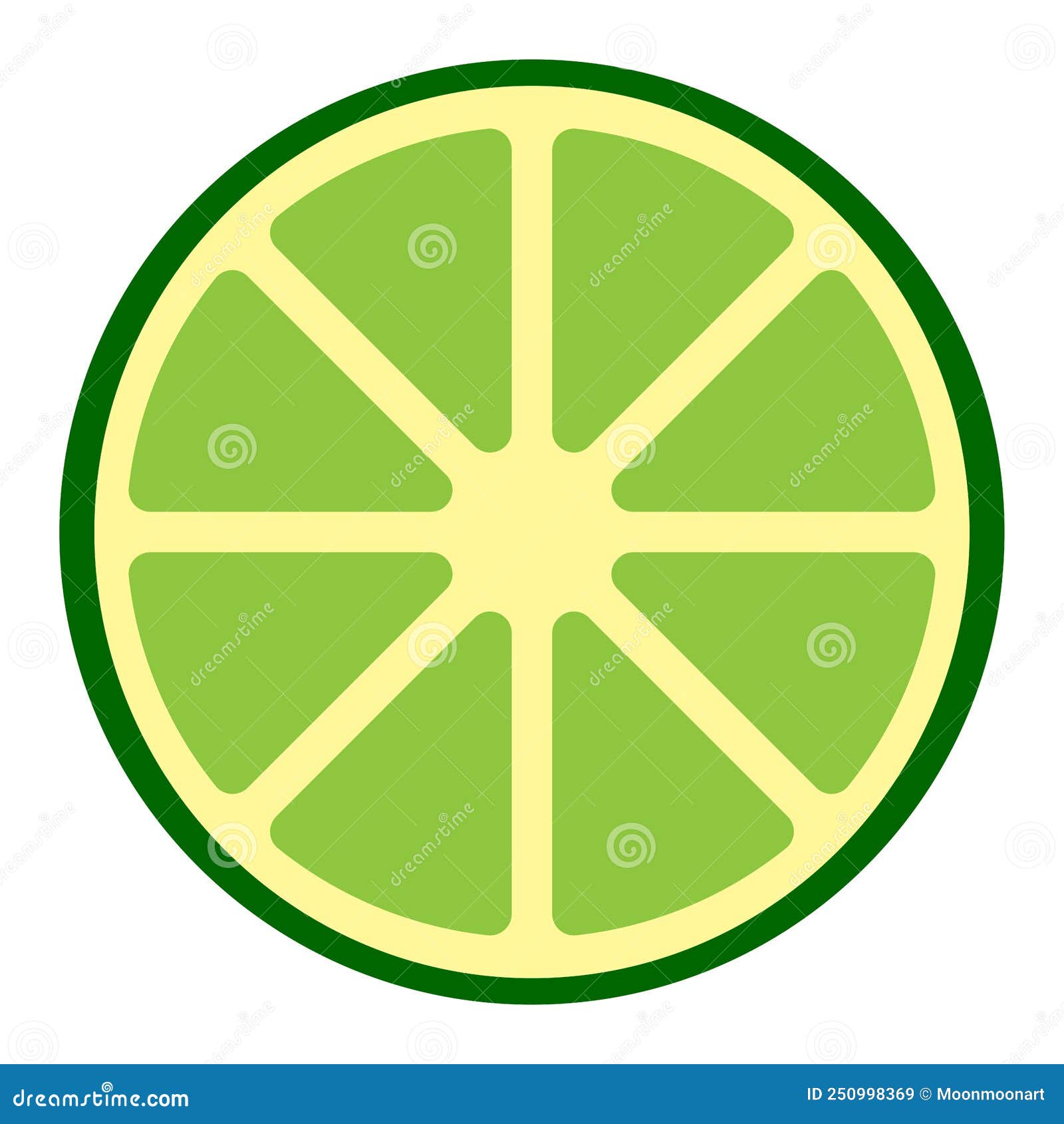 Simple Flat Illustration of Lime Slice. Stock Vector - Illustration of ...