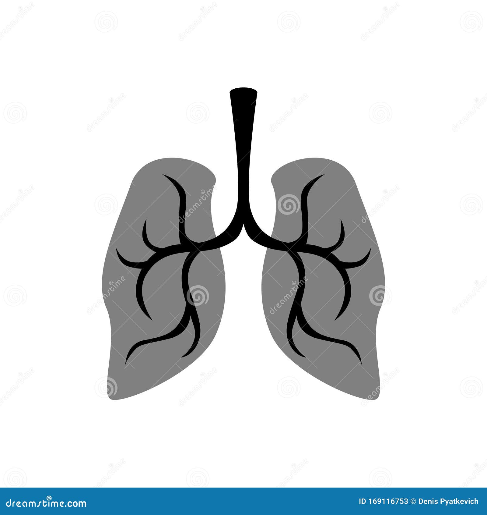 Simple, Flat Illustration Of The Lungs. Illustration For Icons, Buttons ...