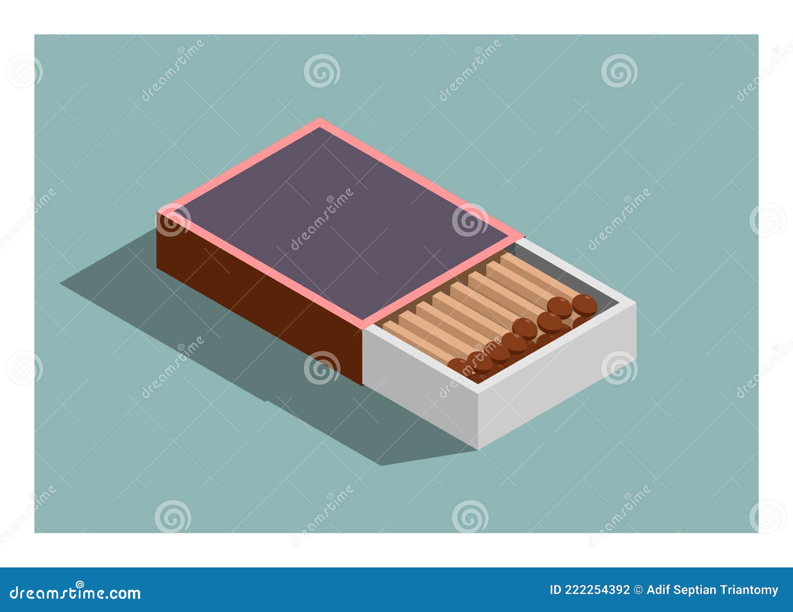 Matchstick and the Box in Isometric View. Simple Flat Illustration ...