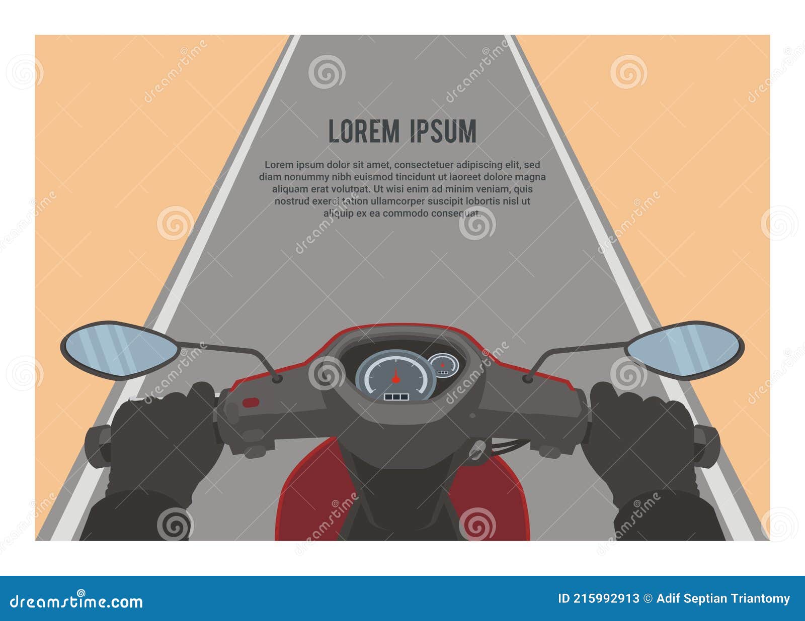 Motorcycle Rider View. Simple Flat Illustration Stock Vector ...