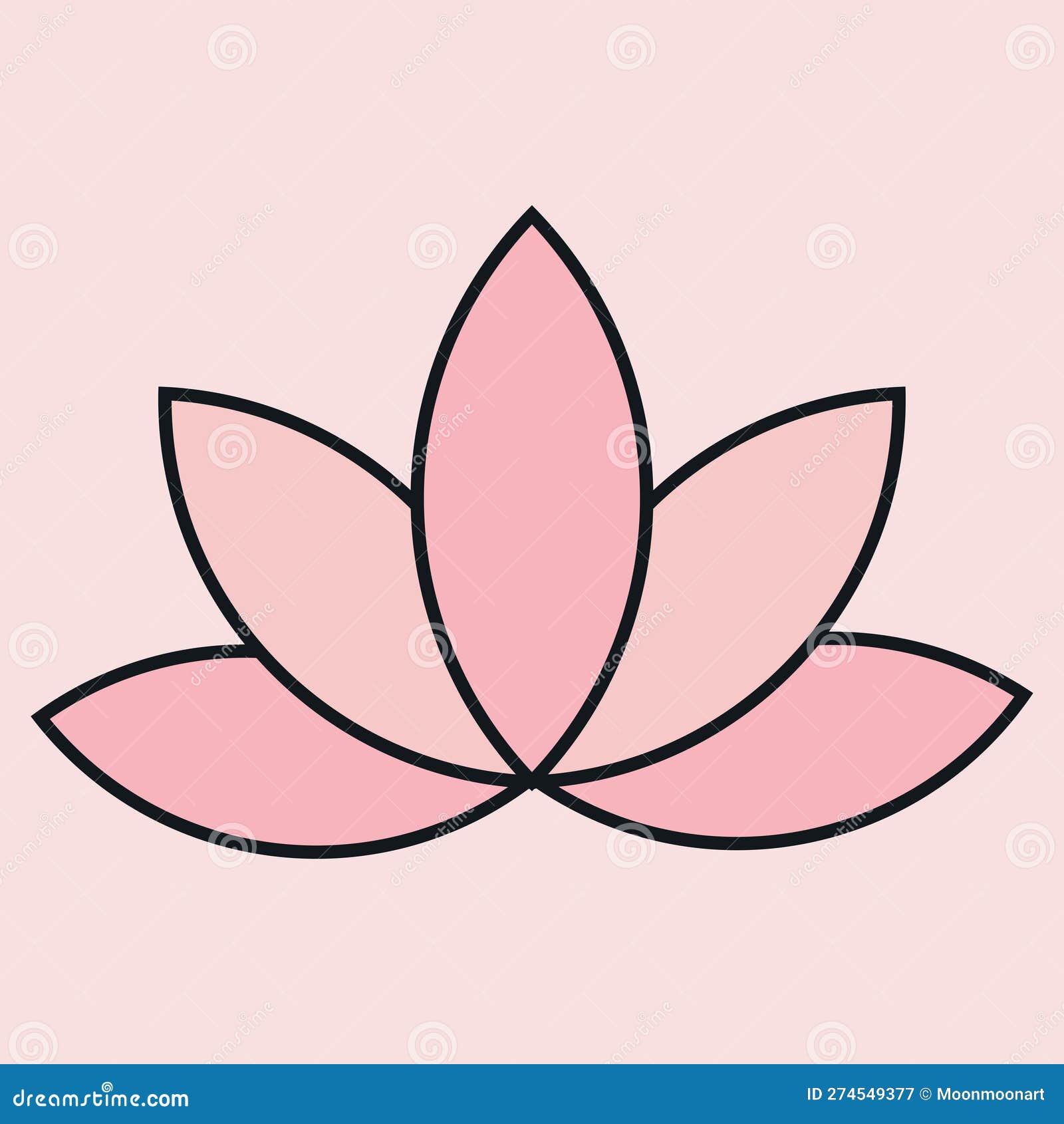 Simple Flat Illustration of Pink Lotus Flower. Vector Illustration ...