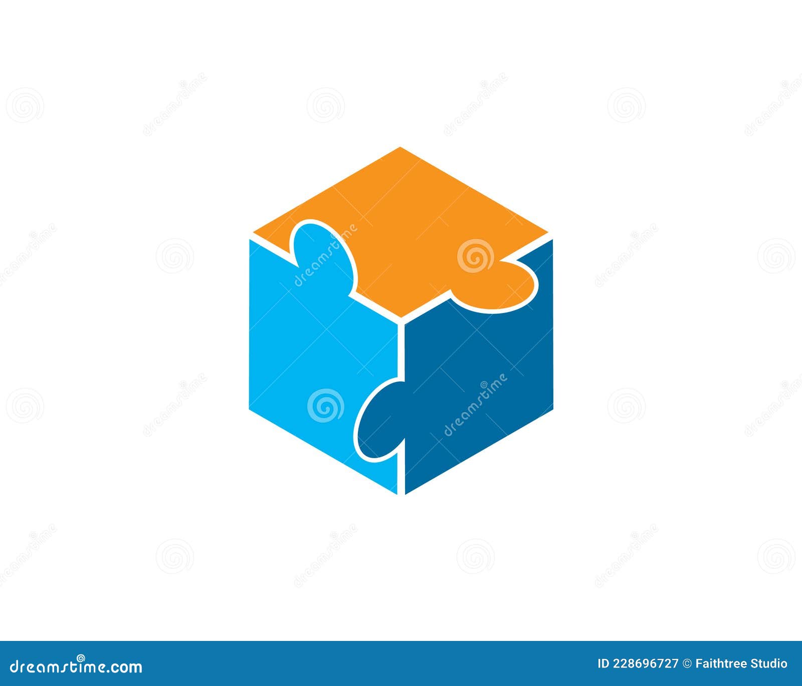 Simple Flat Illustration of Puzzle Interlock into Hexagonal Box Stock ...