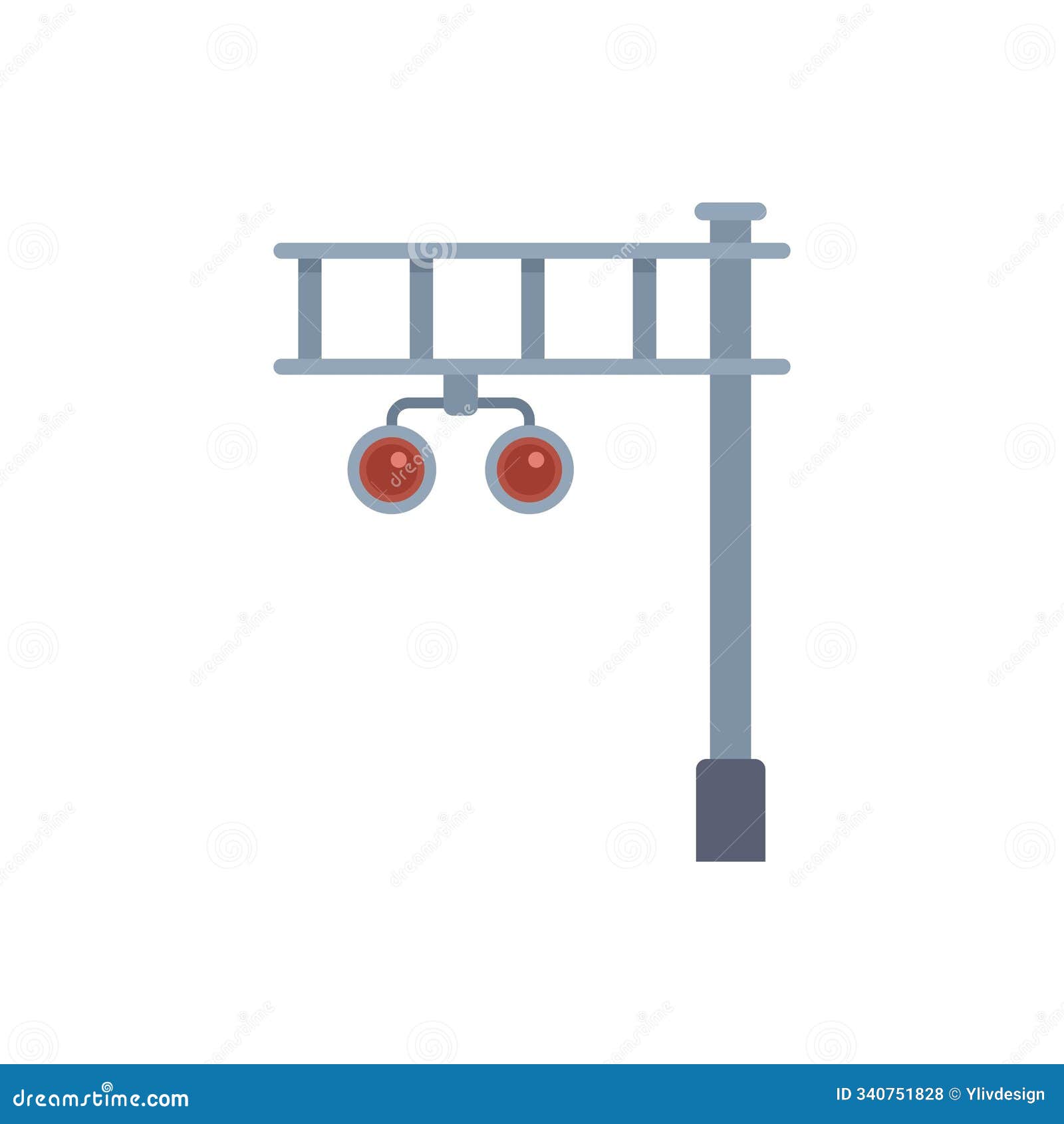 Railway Semaphore Showing Two Red Lights Signaling Stop Stock ...