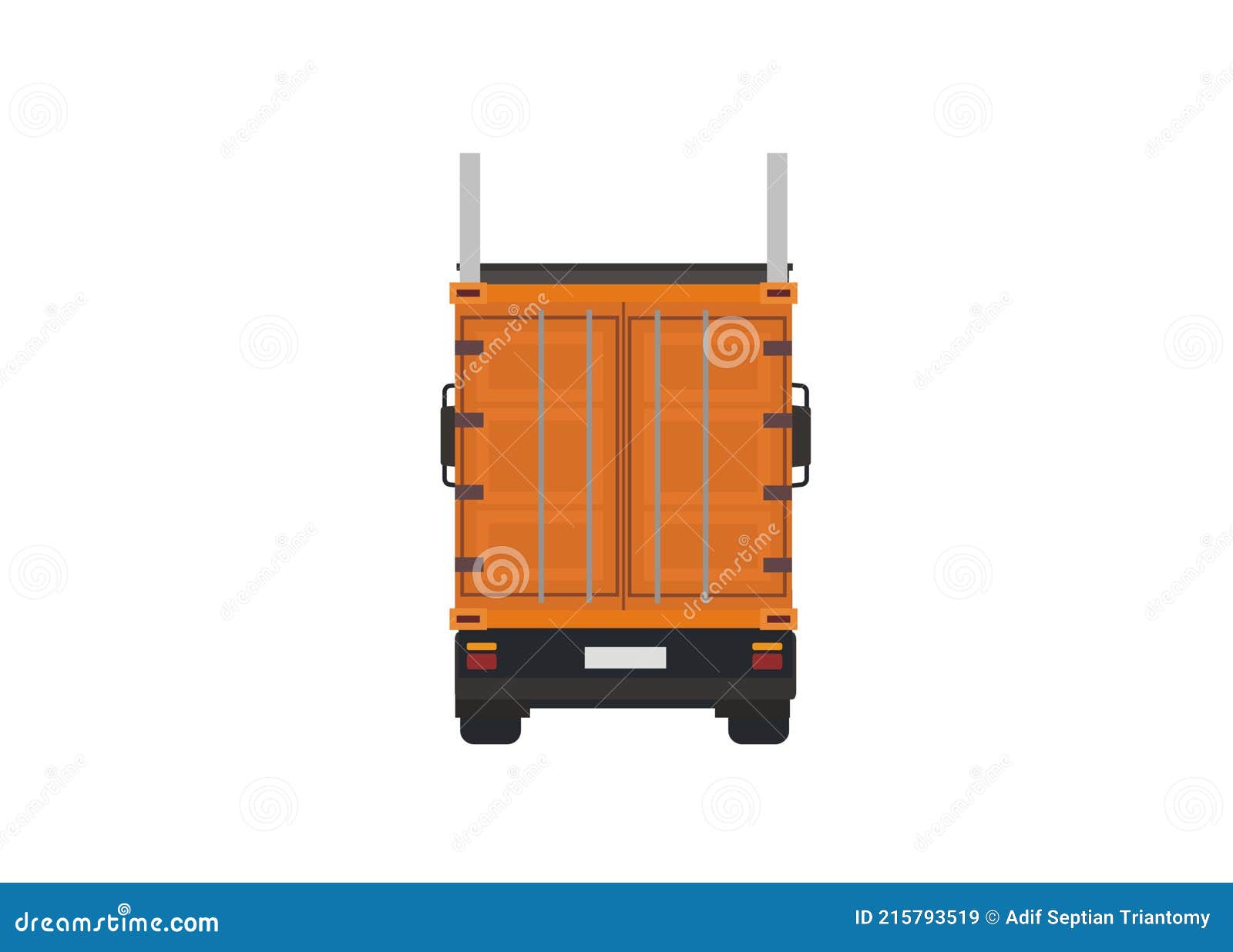 Rear View of a Container Truck. Simple Flat Illustration. Stock Vector ...