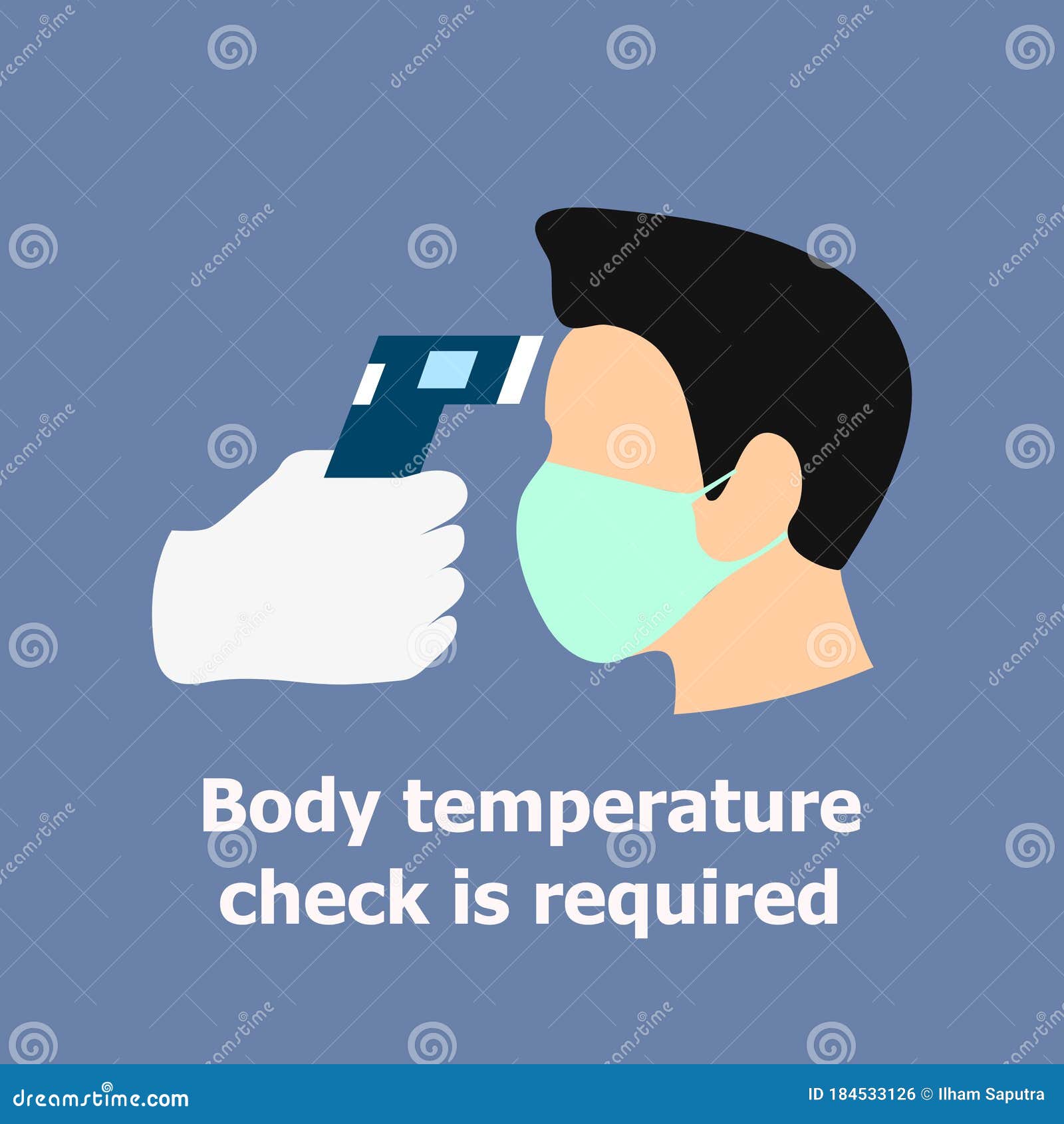Simple Flat Illustration Showing Body Temperature Check Sign during ...