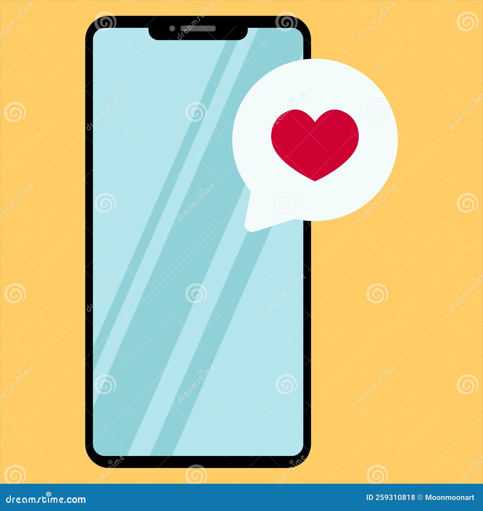 Simple Flat Illustration of Smartphone. Love Message Stock Vector ...