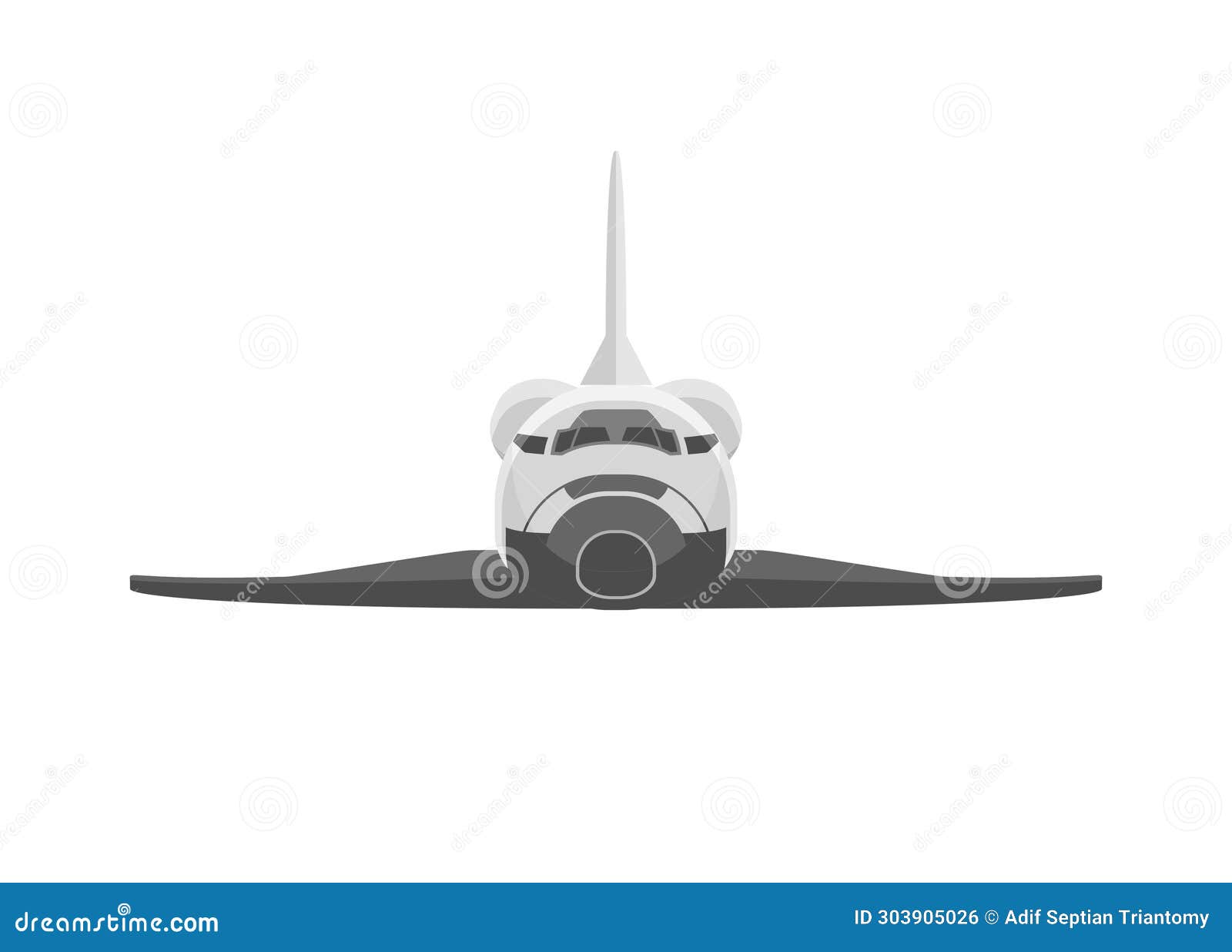 Space Shuttle. Simple Flat Illustration. Front View. Stock Illustration ...