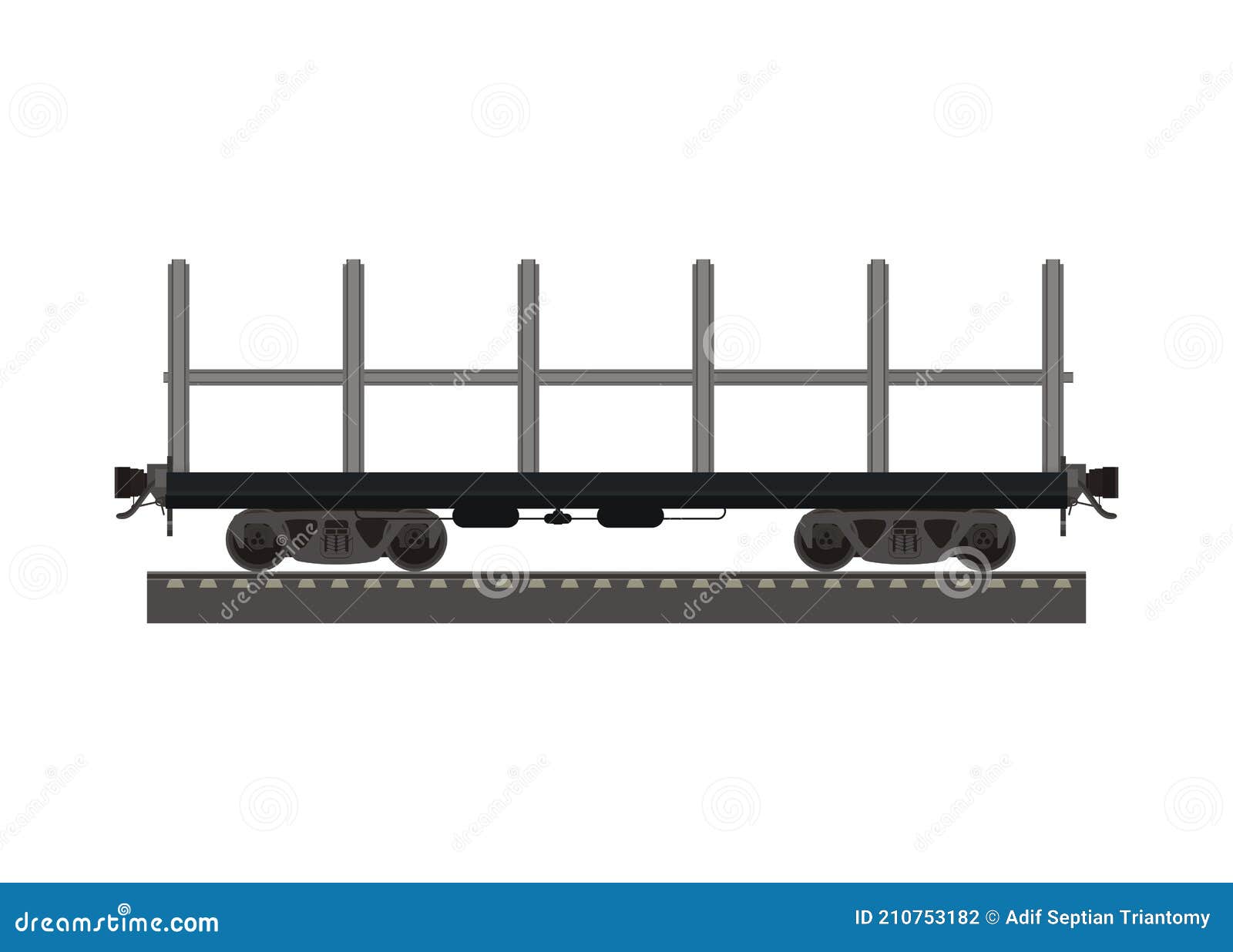 Train Flat Wagon Simple Flat Illustration. Stock Vector - Illustration ...