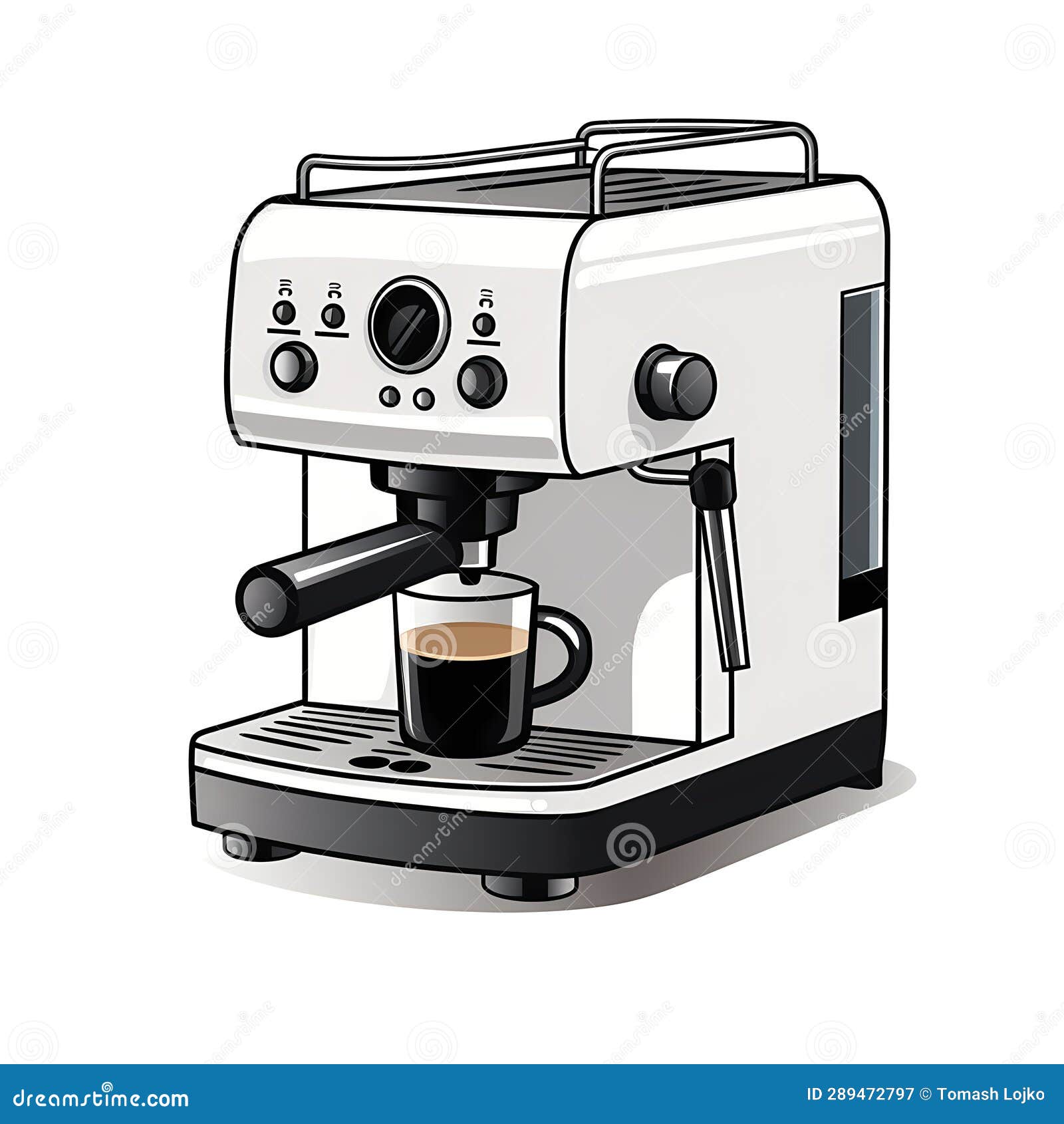 Simple Flat Illustration and Vector of a Modern Coffee Machine, Easy To ...