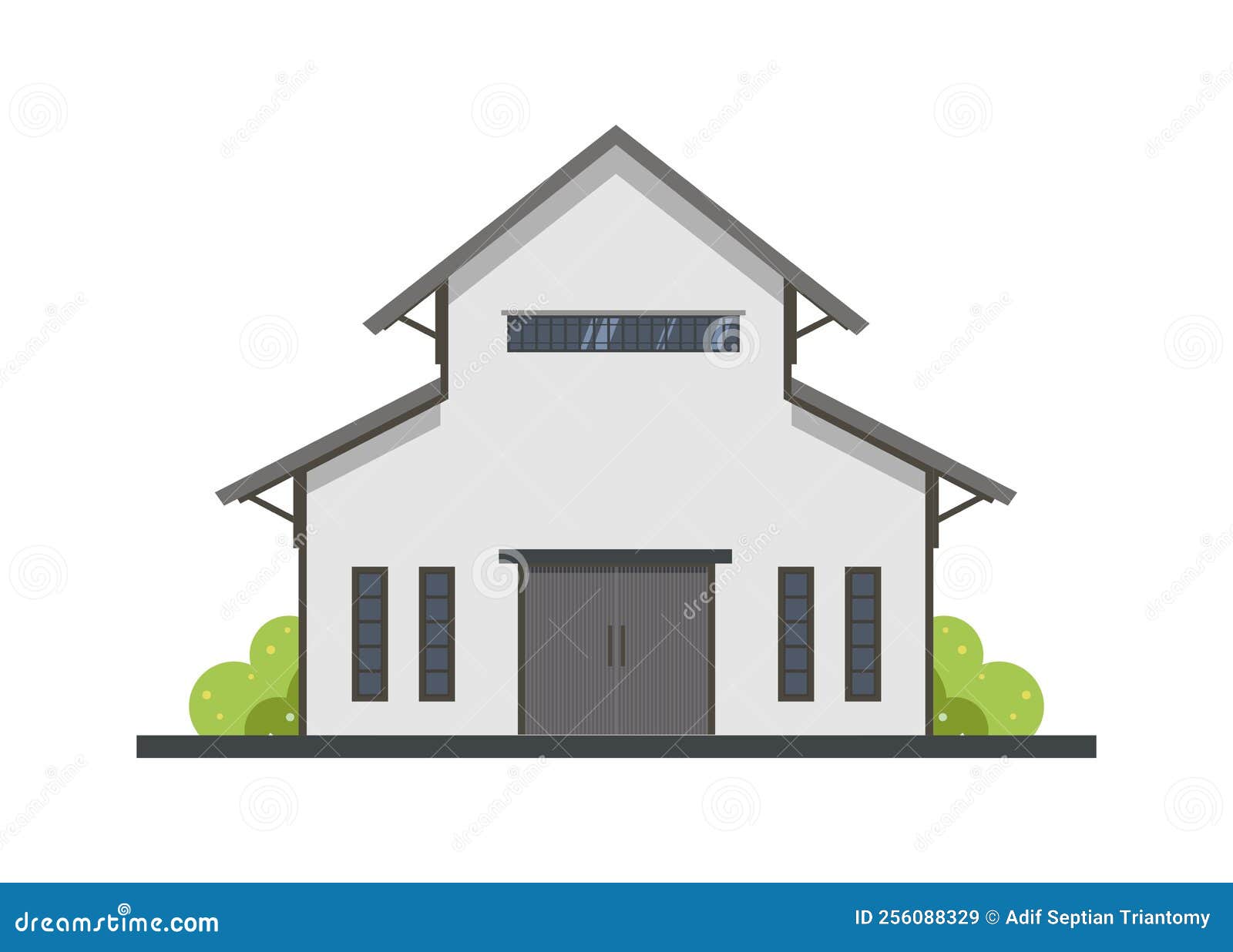Warehouse Building. Front View. Simple Flat Illustration Stock Vector ...