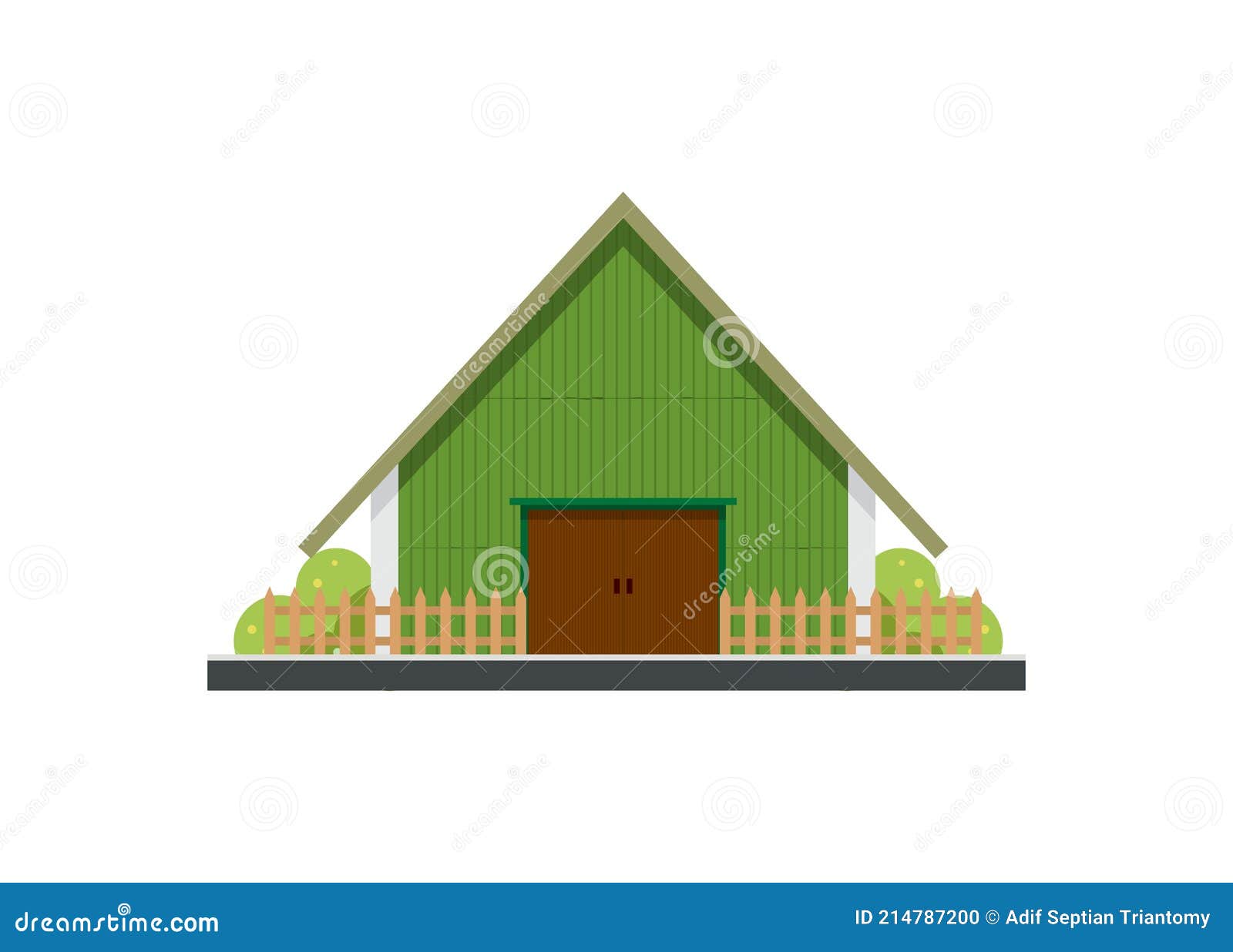 Wooden Barn Building. Simple Flat Illustration. Stock Vector ...
