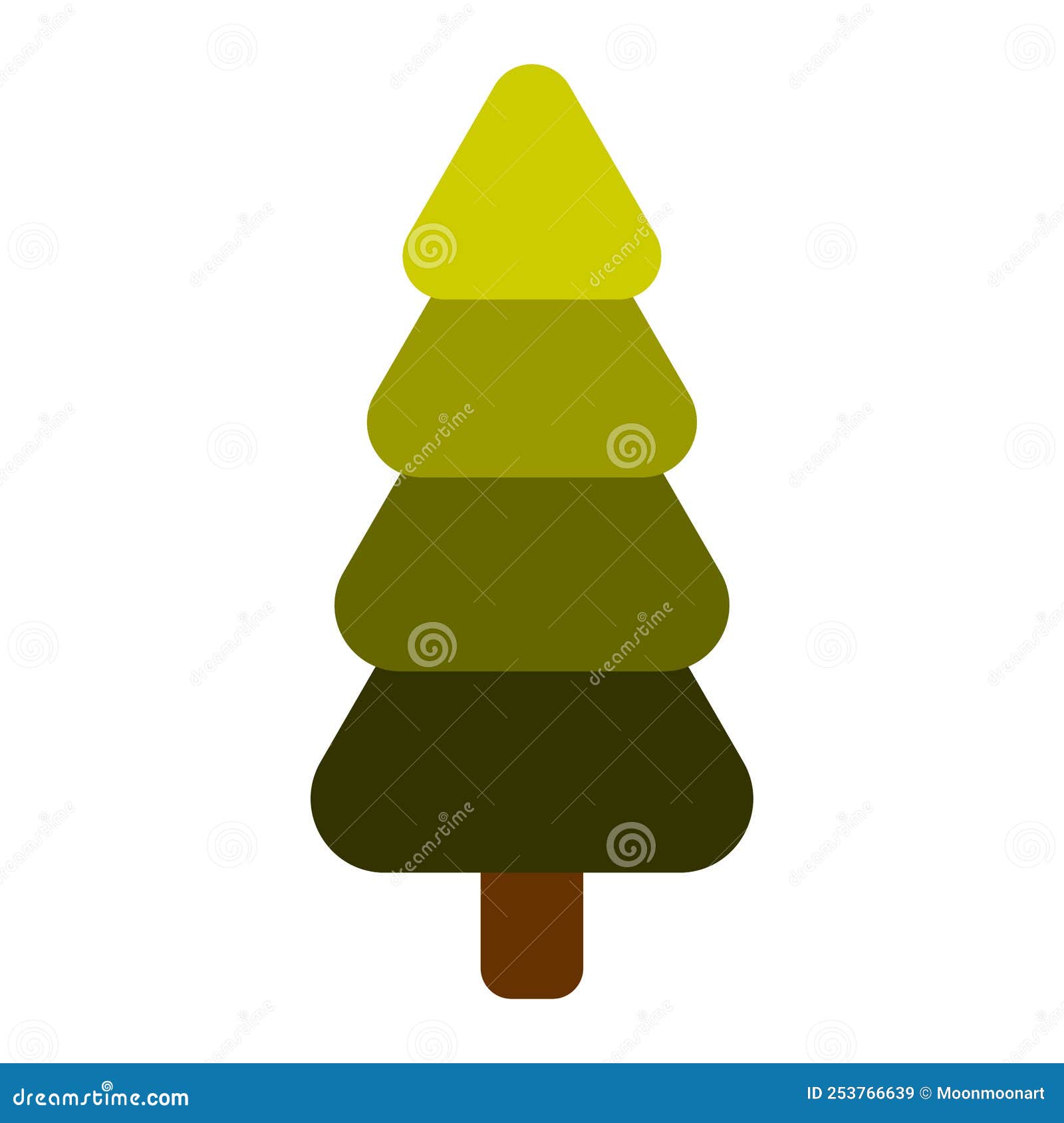 A Simple Flat Image of a Christmas Tree. Vector Illustration. Stock ...