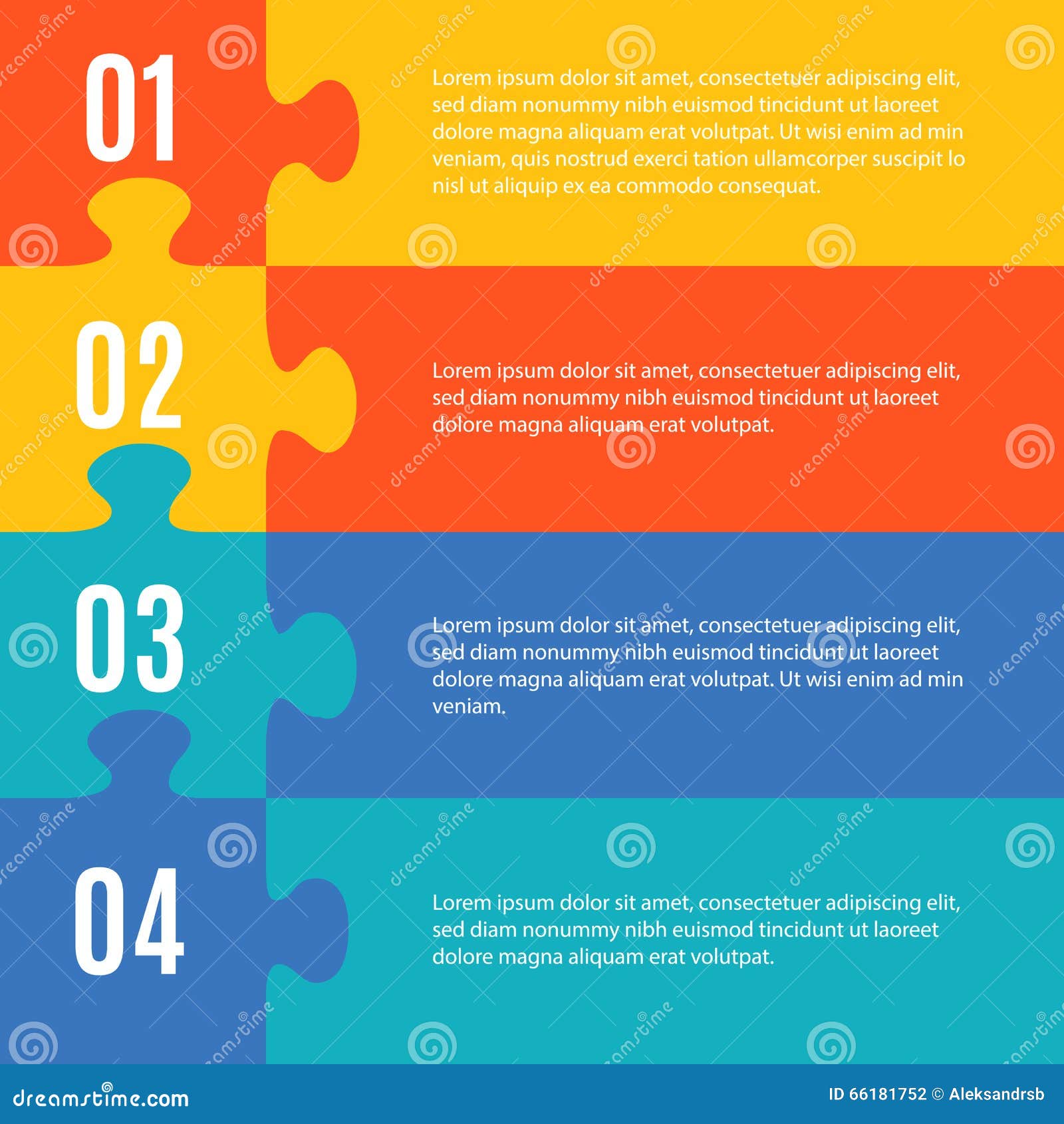 Simple Flat Infographic in Form of Jigsaw Puzzle Stock Vector ...