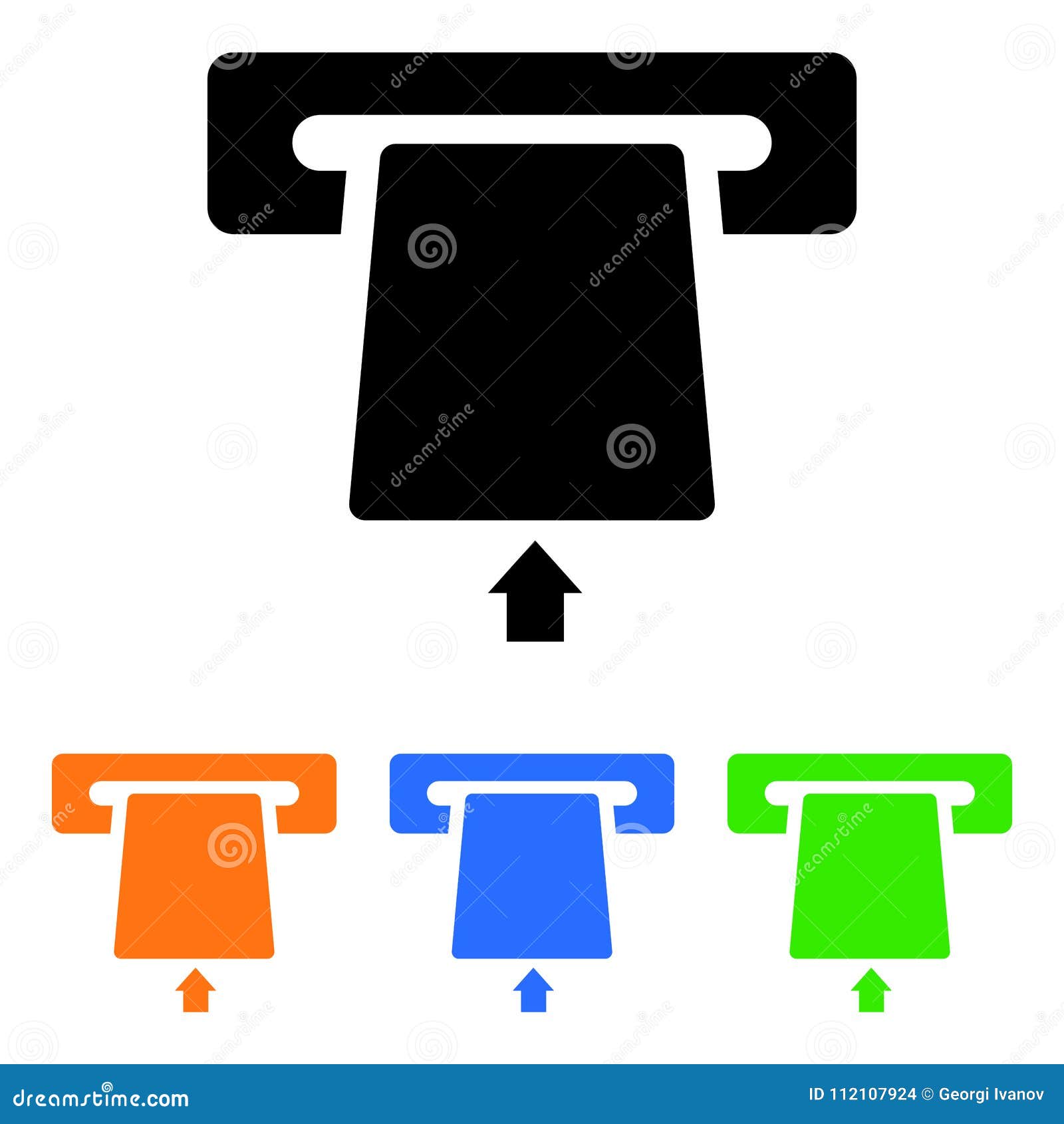 Simple, Flat Insert Card Here Icon. Four Color Variations. Isolated on ...