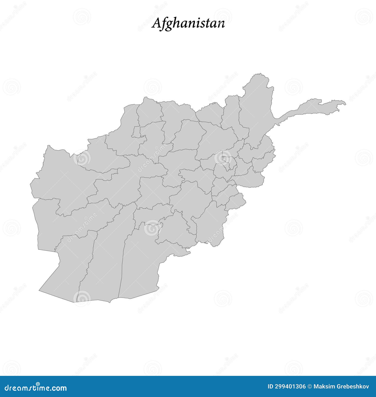 Simple Flat Map of Afghanistan with Districts Stock Illustration ...