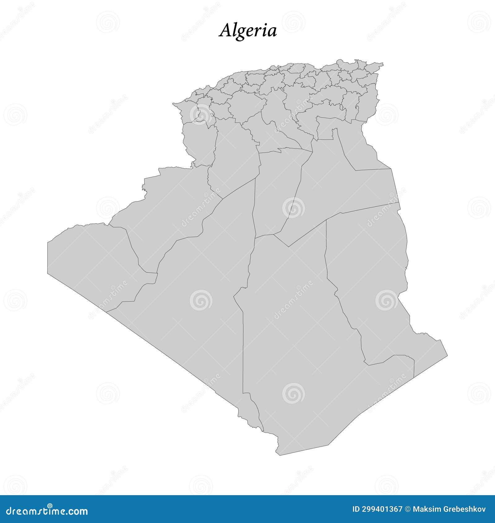 Simple Map Of Algeria Cartoon Vector | CartoonDealer.com #361811095